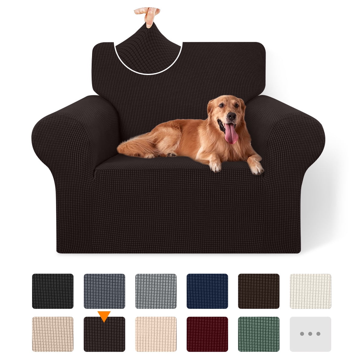 Sanmadrola Couch Cover Water Resistant Stretch Sofa Slipcover Jacquard ...