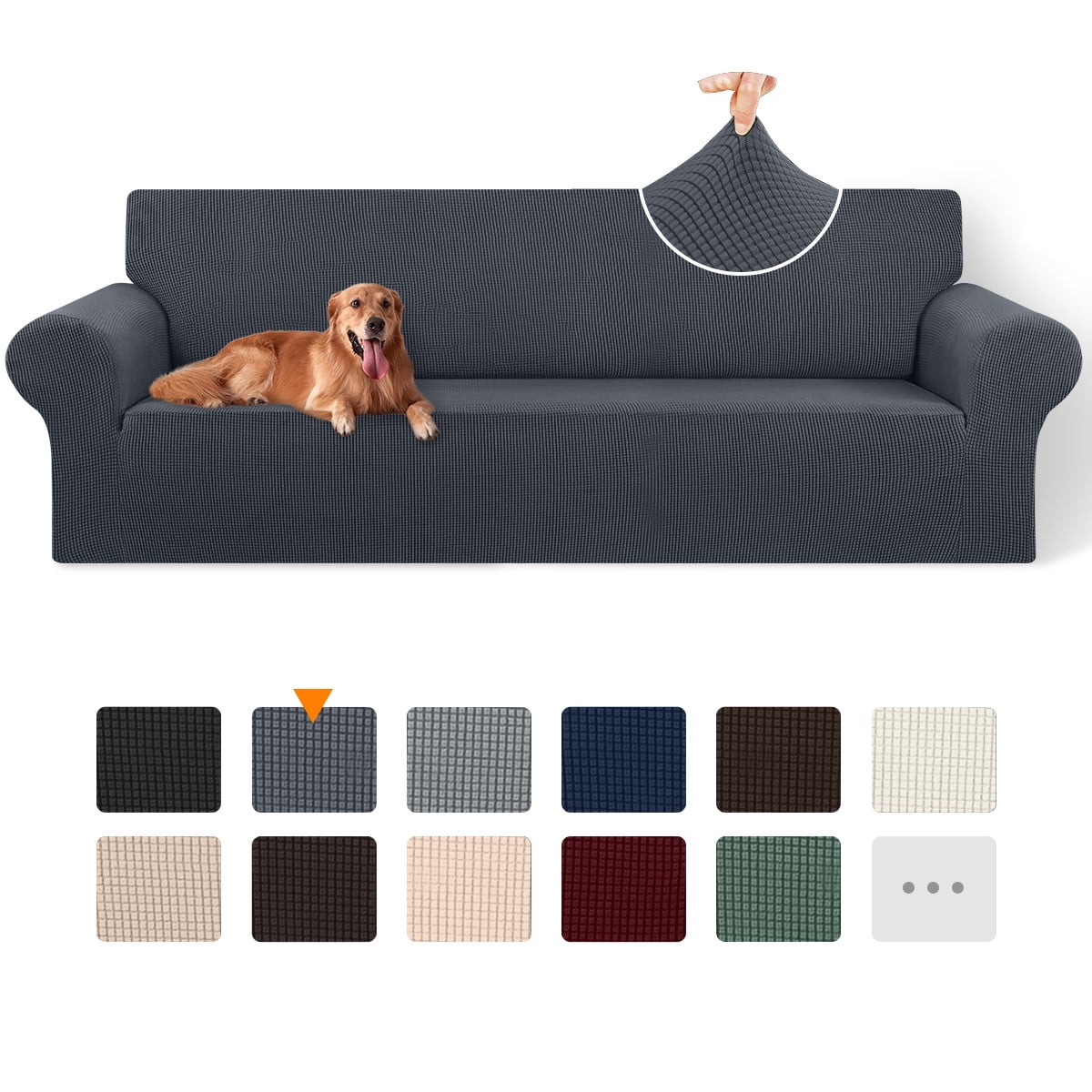 Sanmadrola Couch Cover Water Resistant Stretch Sofa Slipcover Jacquard ...