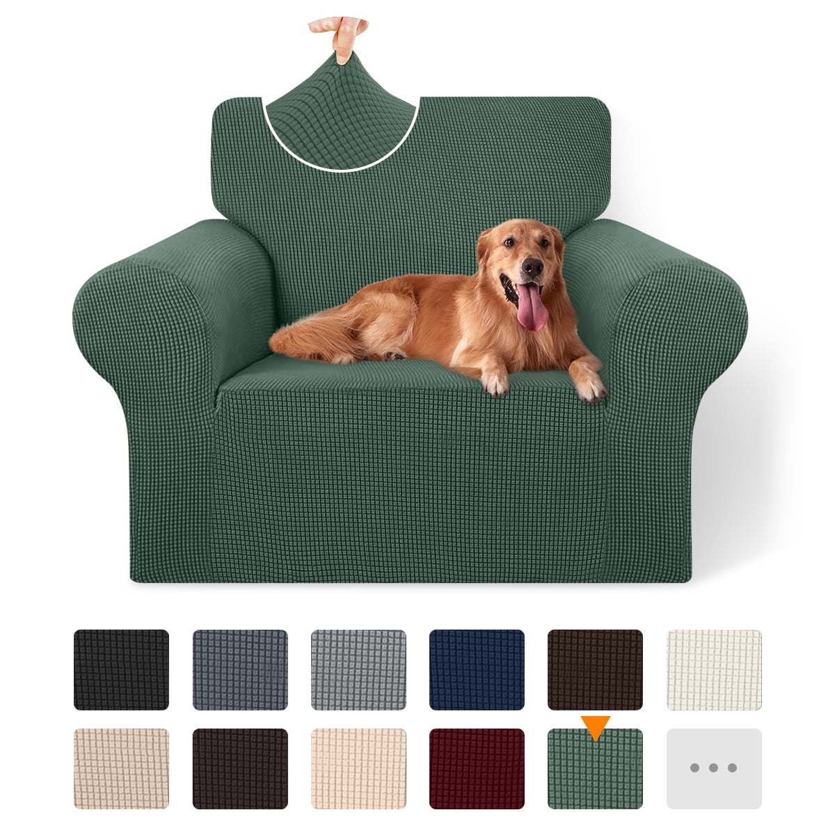 Sanmadrola Couch Cover Water Resistant Stretch Sofa Slipcover Jacquard ...