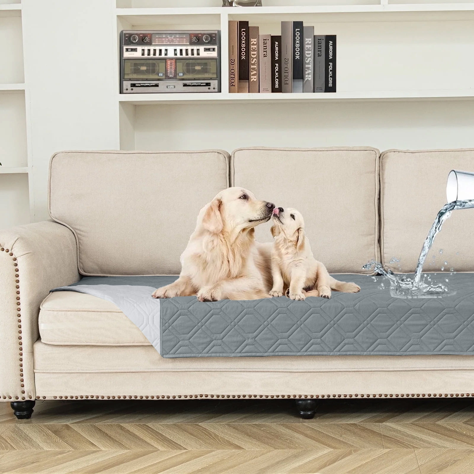 SANMADROLA Waterproof Reversible Dog Couch Cover for Sofa Bed Pet ...