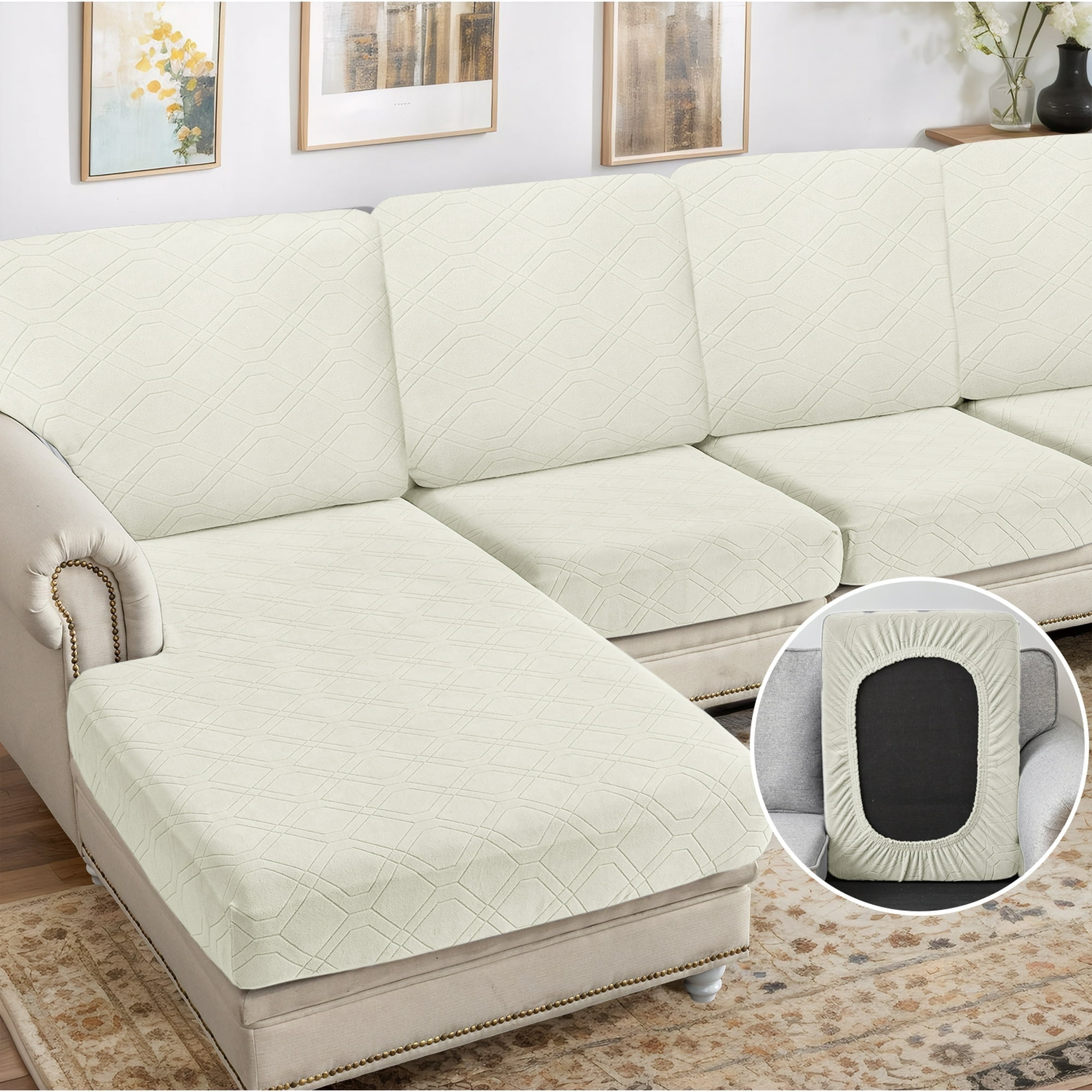 Sanmadrola Couch Covers Sofa Cushion Cover Slipcovers Wear-Resistant ...