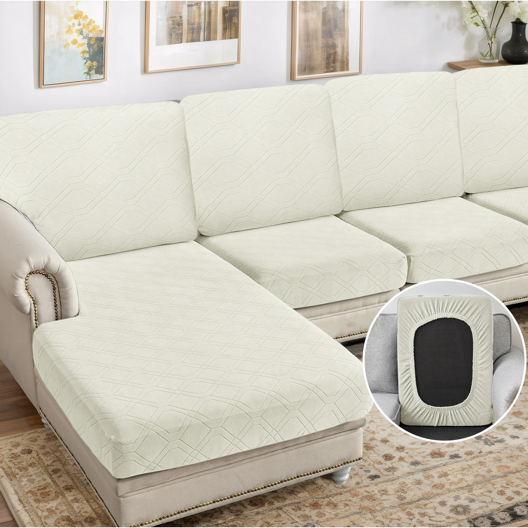 Sanmadrola Couch Covers Sofa Cushion Cover Slipcovers Wear-Resistant ...