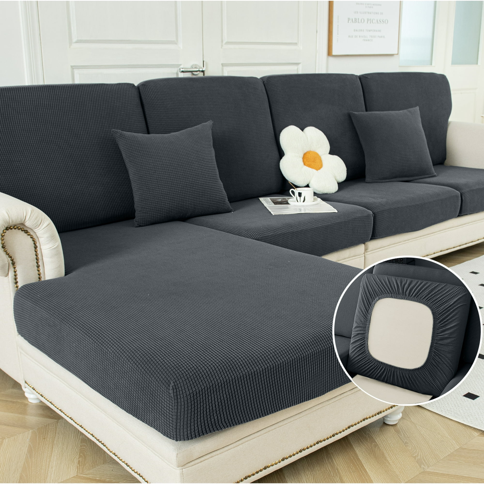 Sanmadrola Couch Covers Sofa Cushion Cover Slipcovers Wear-Resistant ...