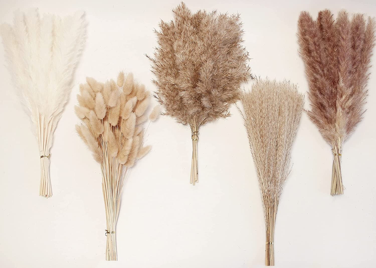 Sanmadrola 110 Pcs 17'' Natural Boho Pampas Grass for Decor, Wedding ...