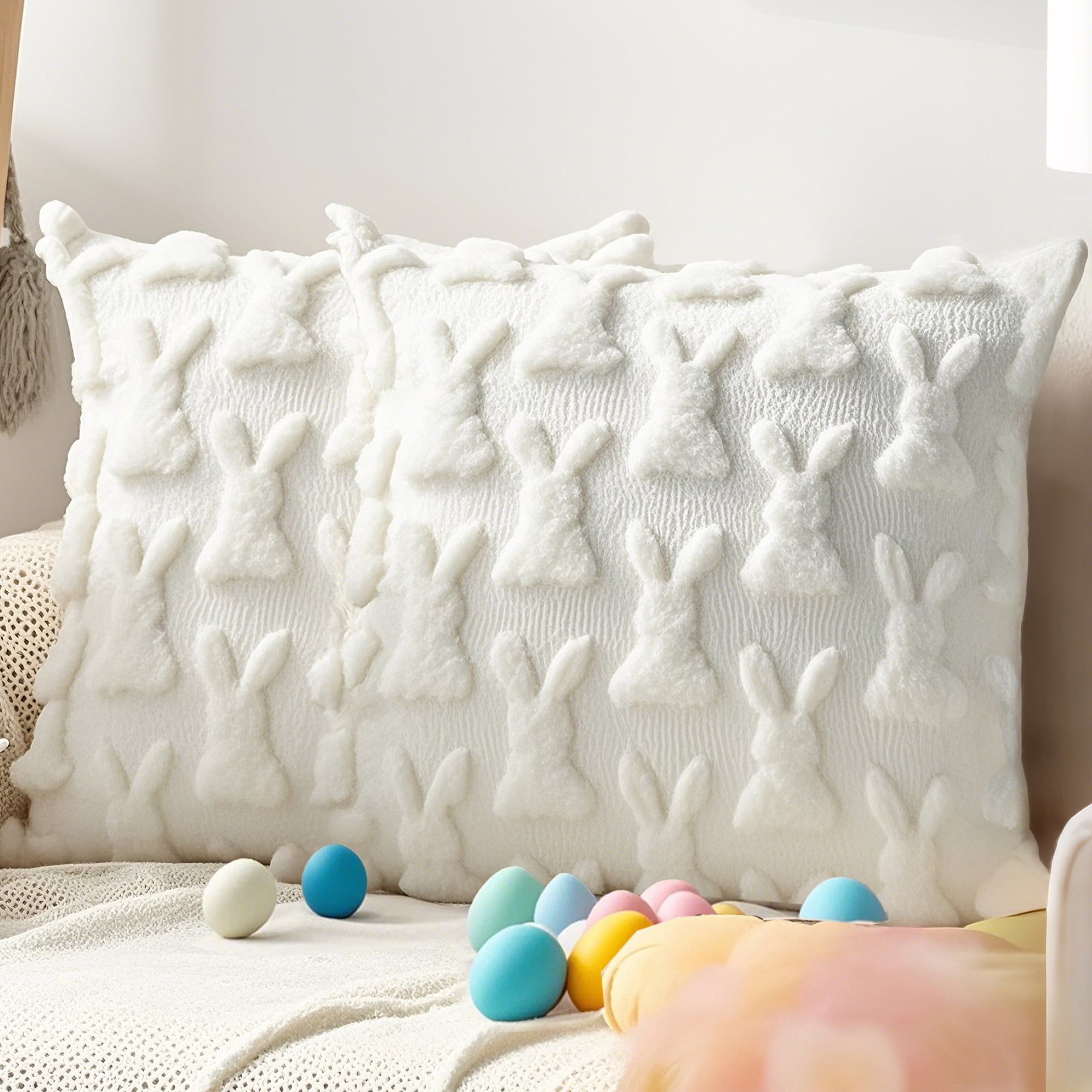 Sanmadrola Easter Pillow Covers 18 x 18 Inch Pack of 2 Luxury Soft ...