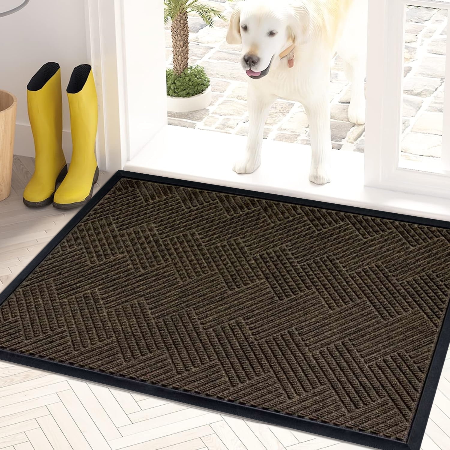"SANMADROLA Front Door Mat Indoor Outdoor Welcome Mat Rubber Backing ...