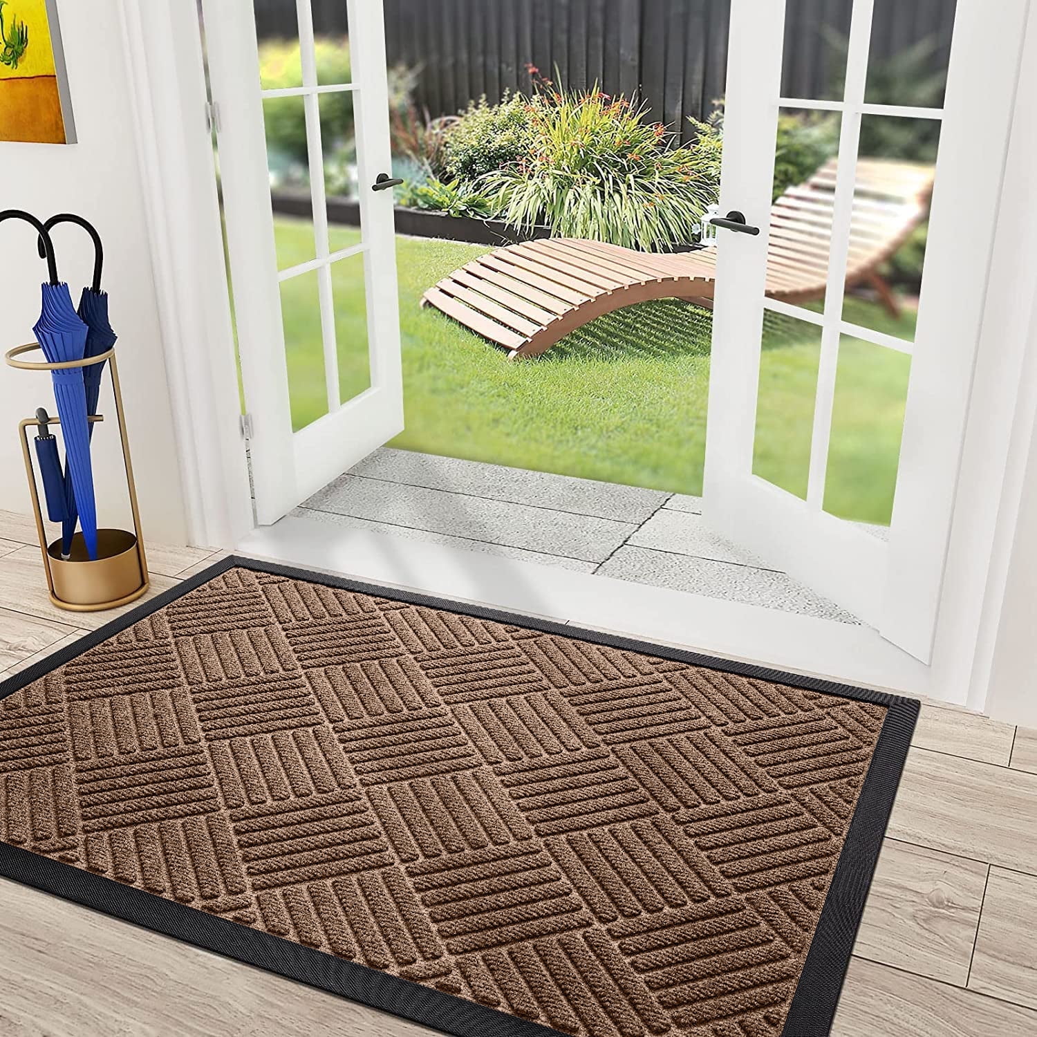 Sanmadrola Front Door Mat Indoor and Outdoor Welcome Mat Rubber Backing ...