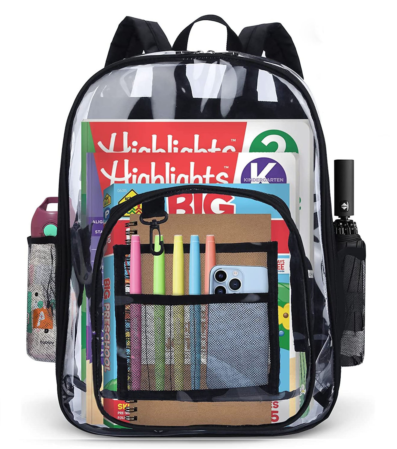 Clear Backpack Book Bag Transparent School Sports Stadium Concert Arena ...