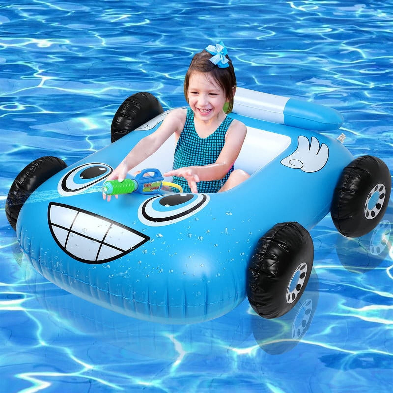 Sanmadrola Inflatable Fire Boat Pool Float for Kids with Built-in ...