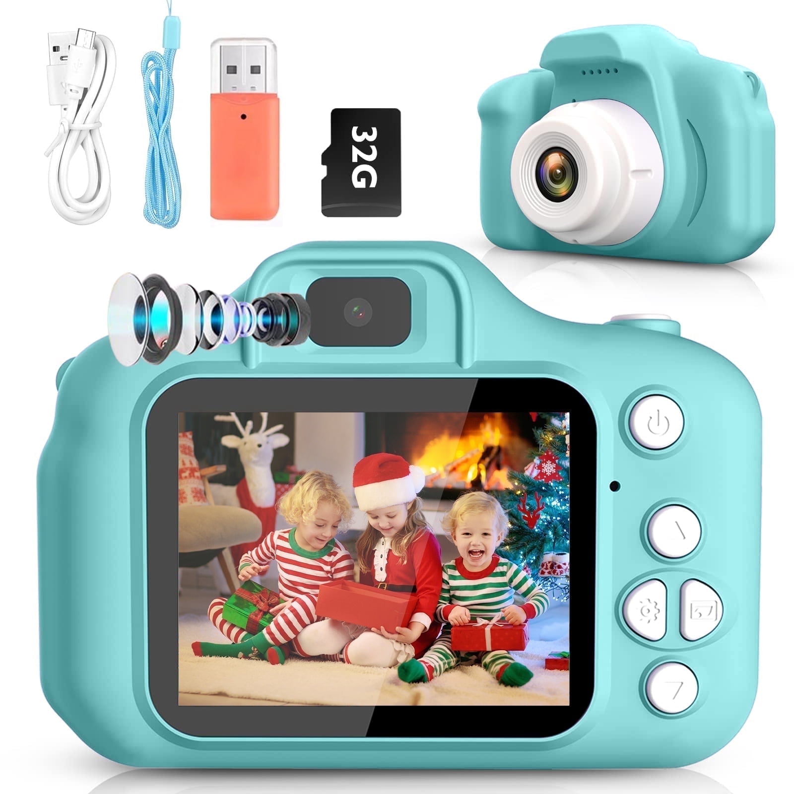 Sanmadrola HD Selfie Kids Camera with 32GB SD Card - Birthday ...