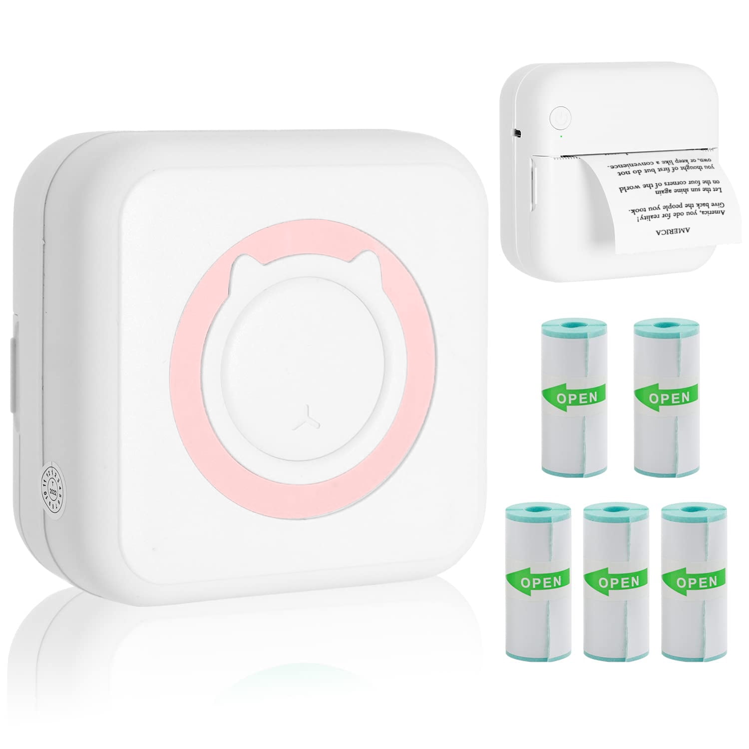 Sanmadrola Label Makers Mini Thermal Printer Machine with Tape Pocket ...