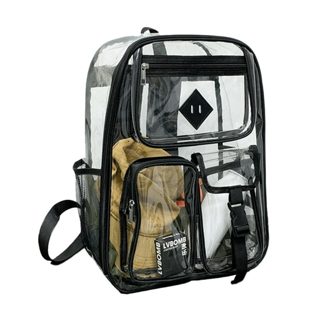 Sanmadrola Large Clear Backpack Heavy Duty Stadium Approved Girls ...