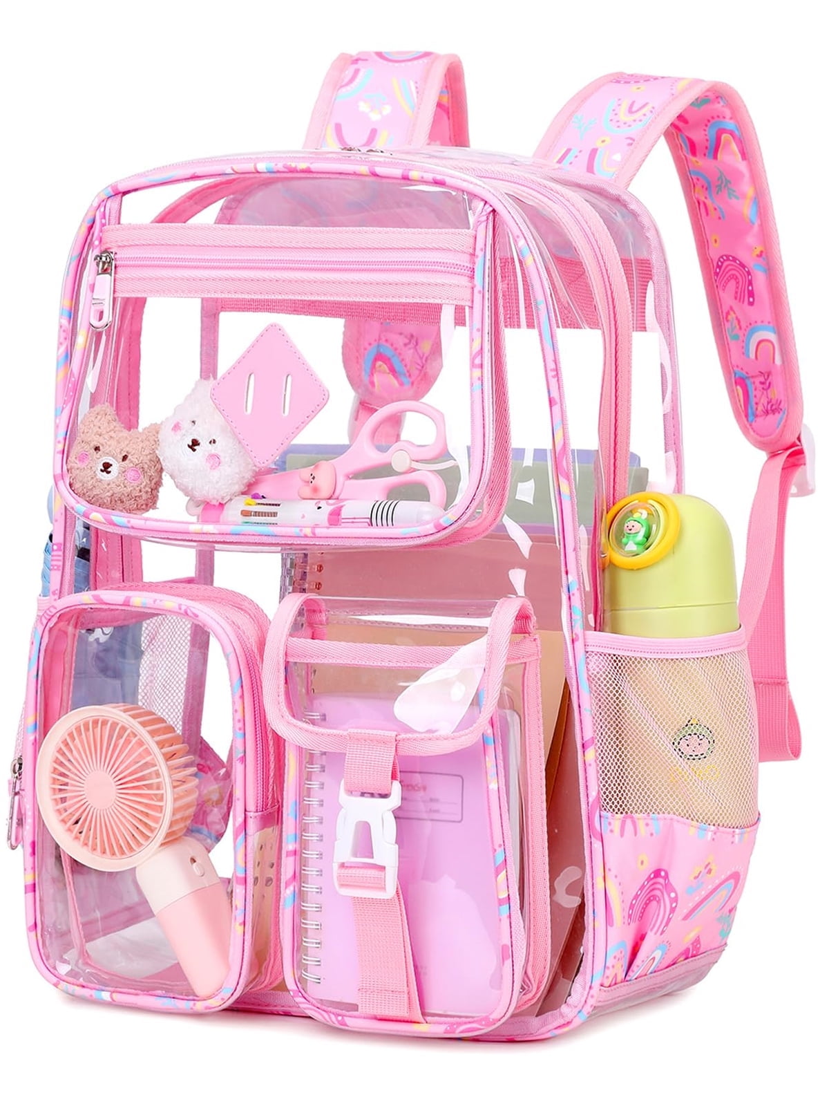 Sanmadrola Large Clear Backpack Heavy Duty Stadium Approved See Through ...