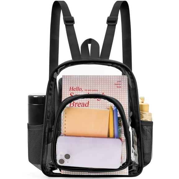 Clear Backpack Heavy Duty, Fabric & PVC Transparent Bookbag, See ...
