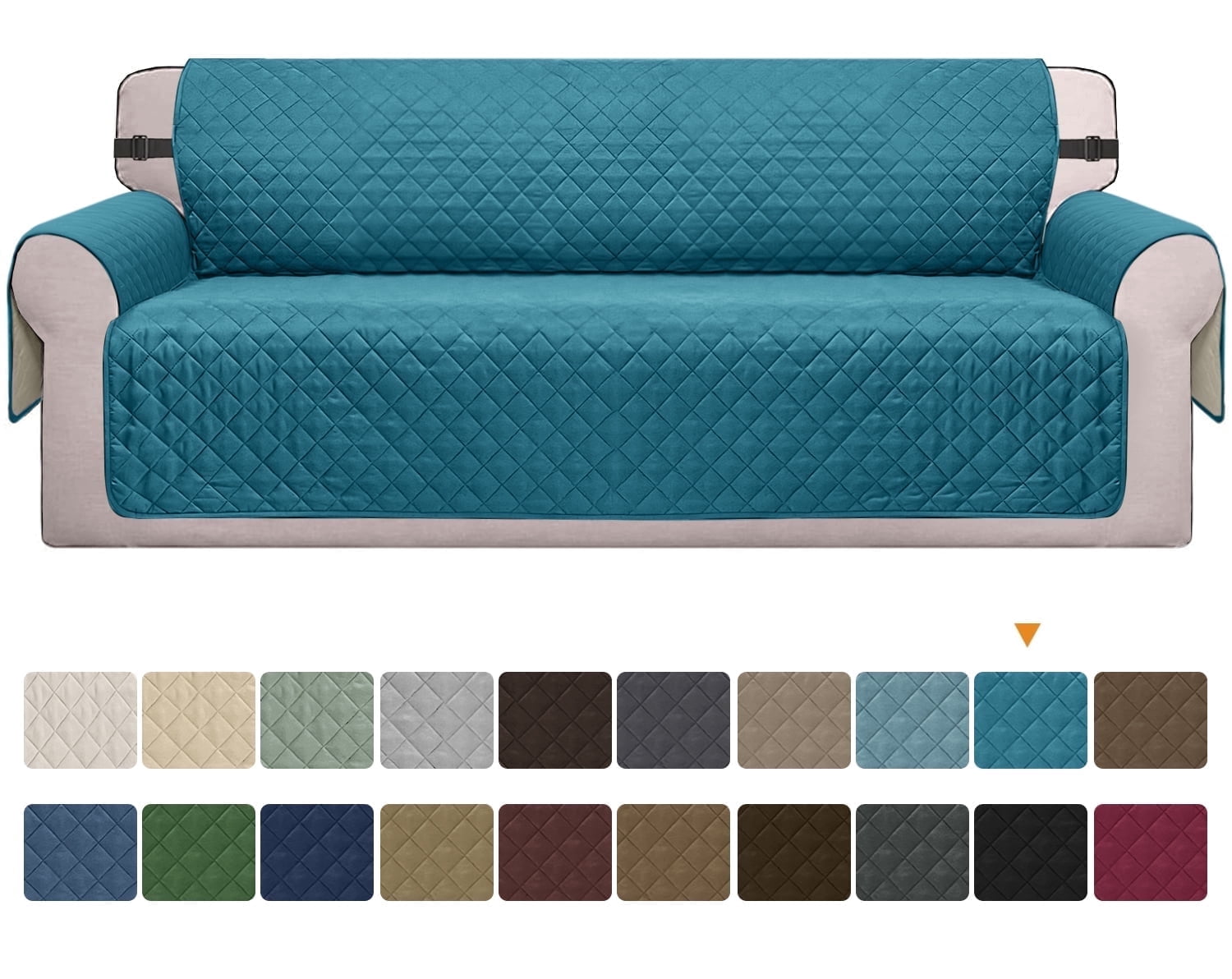 SANMADROLA Reversible Water Resistant Couch Cover, Non-Slip Sofa ...