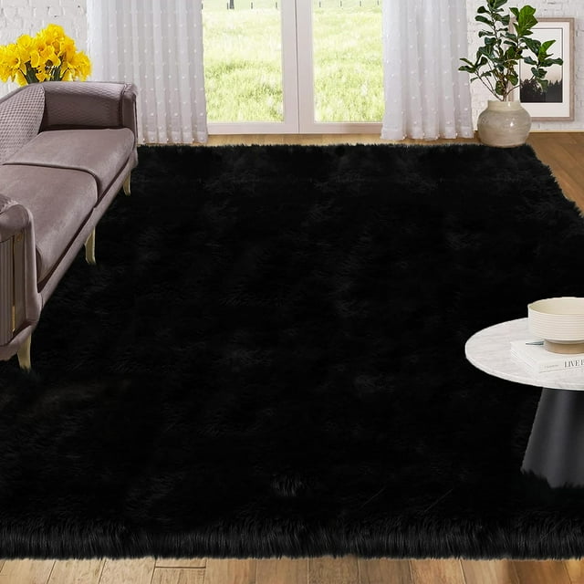 Sanmadrola Soft Fluffy Rugs Faux Fur Sheepskin Area Rug for Bedroom ...