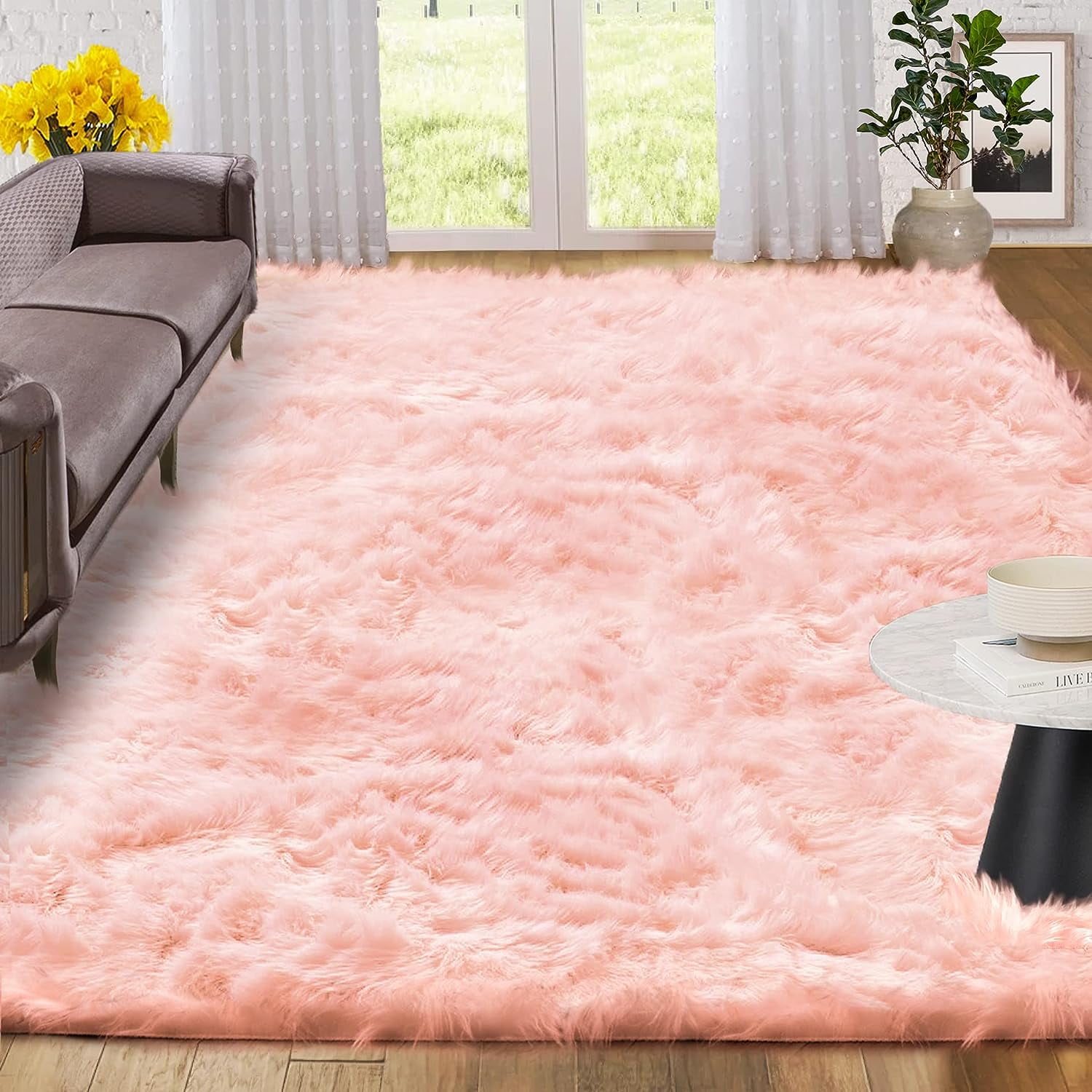 Sanmadrola Soft Modern Indoor Shaggy Area Rug for Bedroom Livingroom ...
