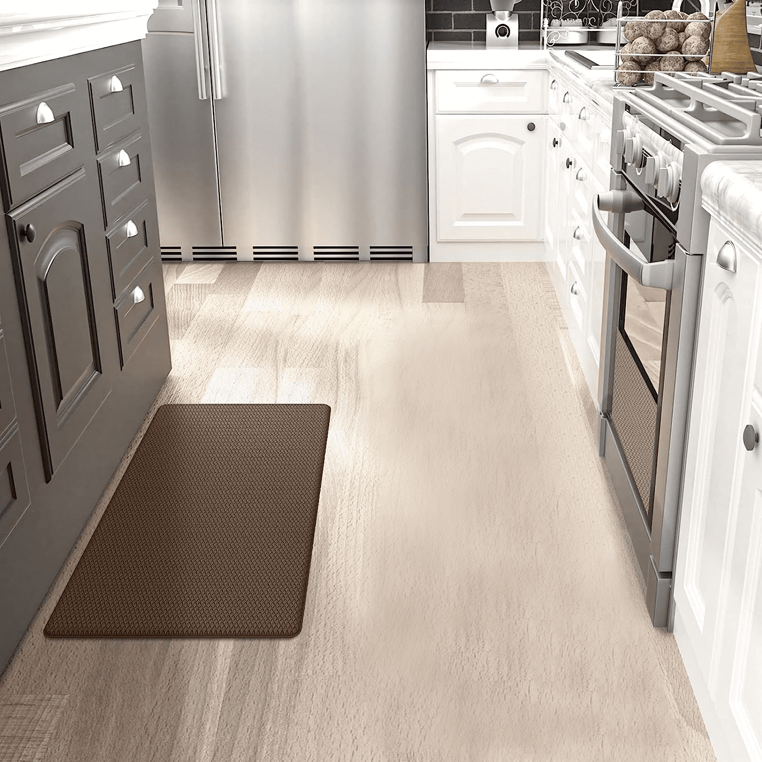 Sanmadrola Solid Brown Kitchen Mat, 177" x 295", Non-Slip - Walmart.com