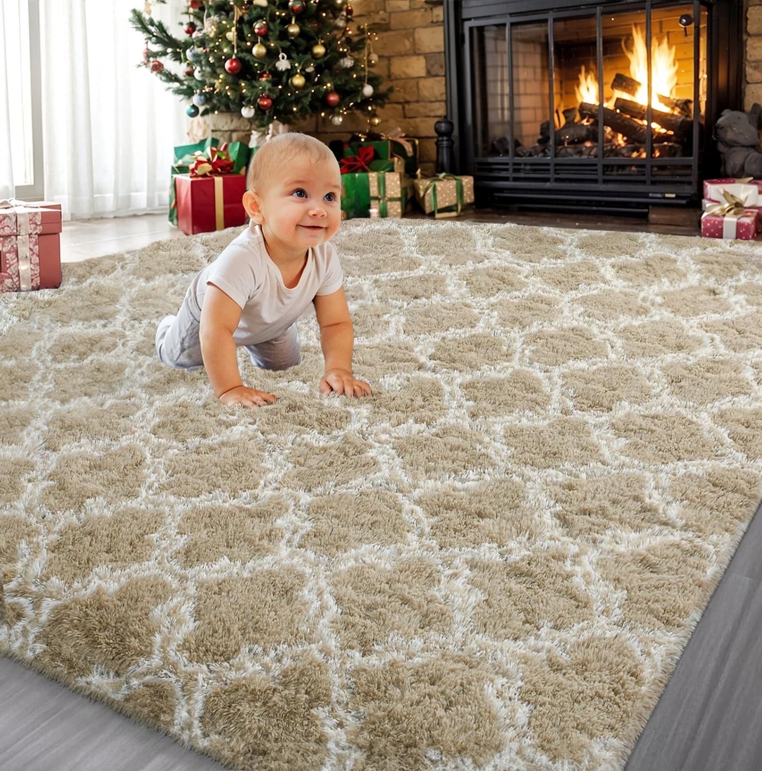 Sanmadrola Super Soft Shaggy Rugs Carpets 2.4x5.2 Feet Plush Area Rugs ...