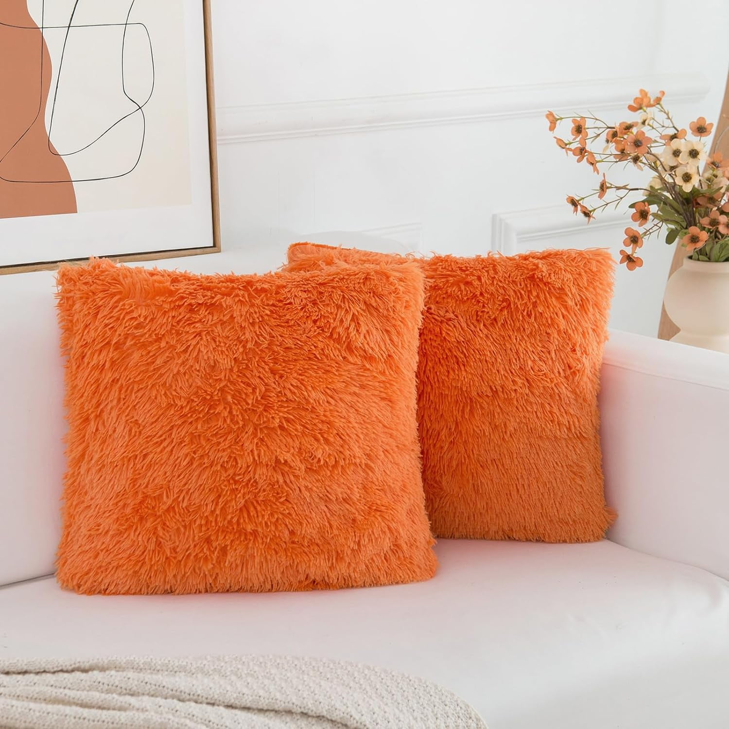 Sanmadrola Throw Pillow Covers Pillow Protector with Hidden Zipper ...