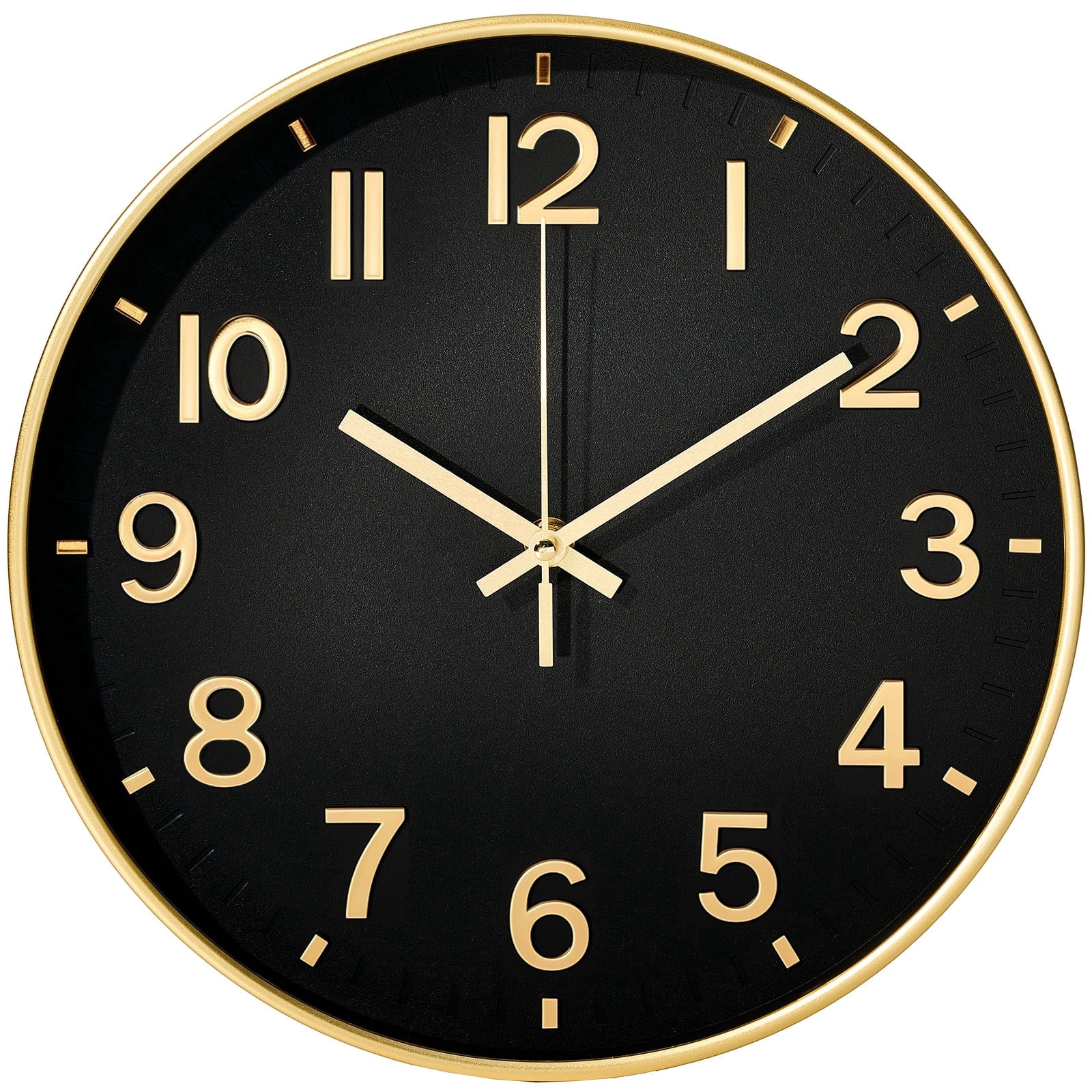 SANMADROLA Wall Clock, 12 Inch Silent Non-Ticking Modern Design, Glass ...