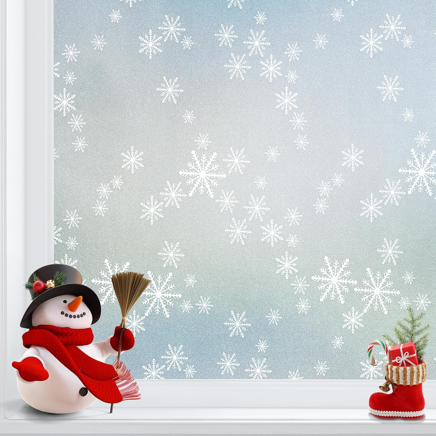 Sanmadrola Window Film Privacy Christmas Decortaion Snowflakes Window ...