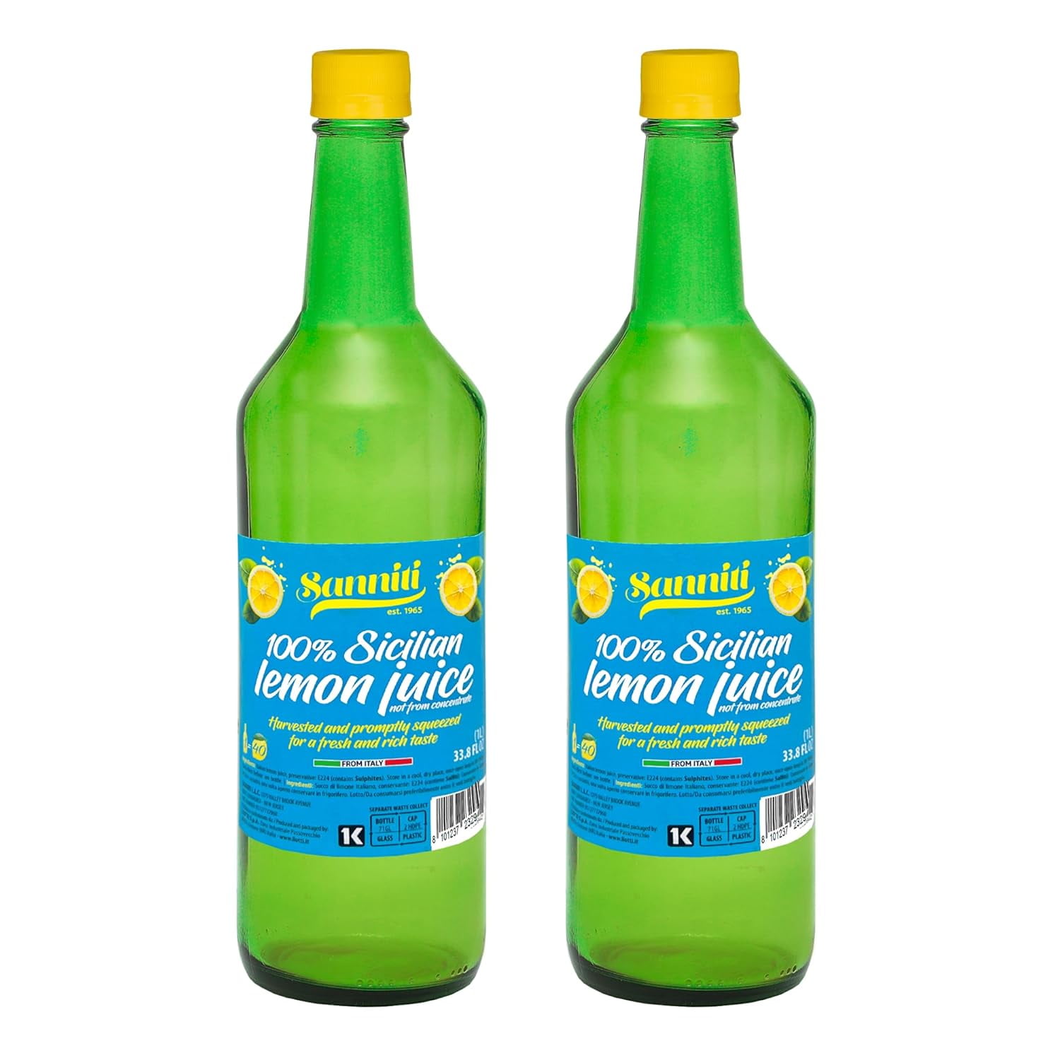 Sanniti Lemon Juice, Not From Concentrate , 40 Lemons in Each Bottle ...