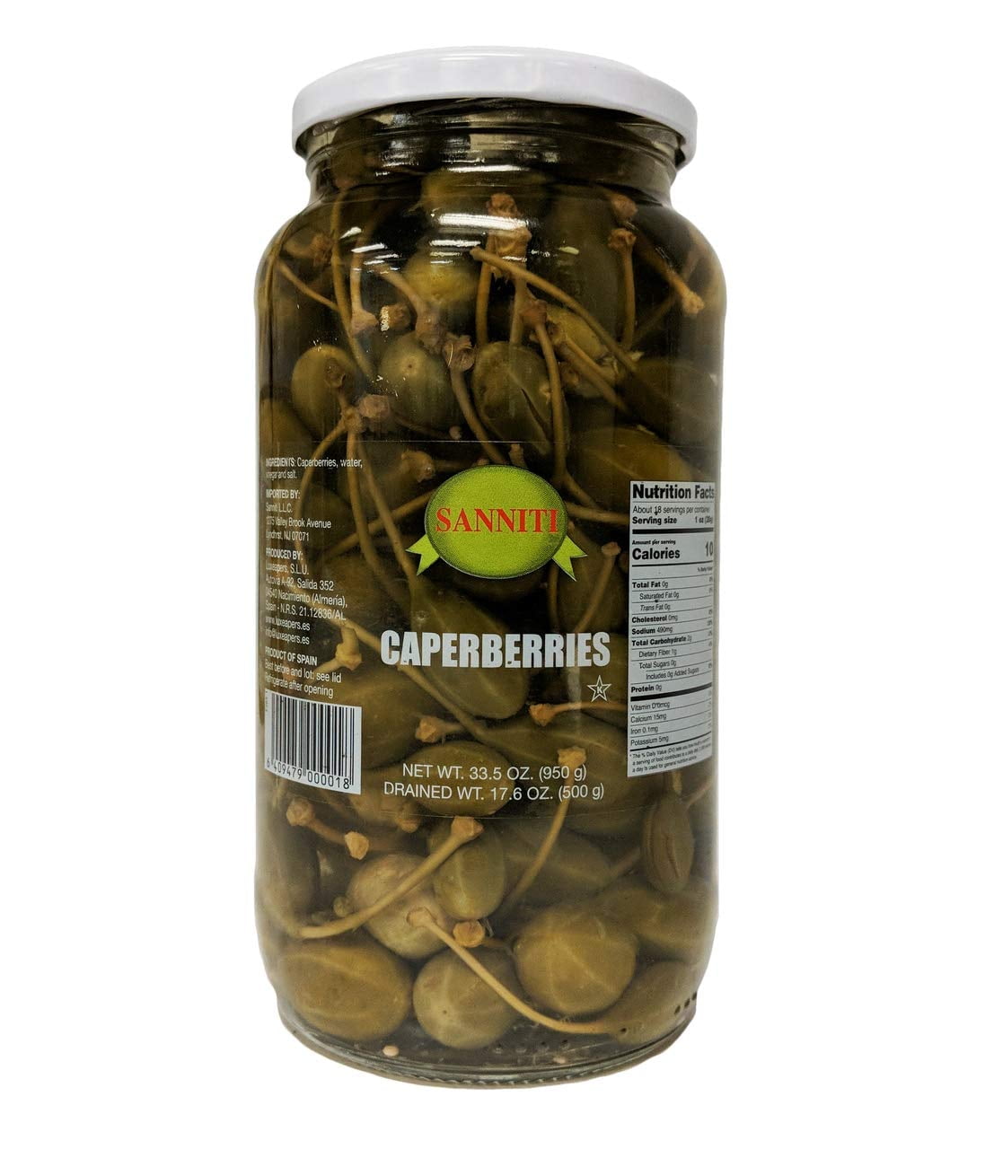 Sanniti Spanish Caperberries in Vinegar and Salt Brine, Pickled Gourmet ...