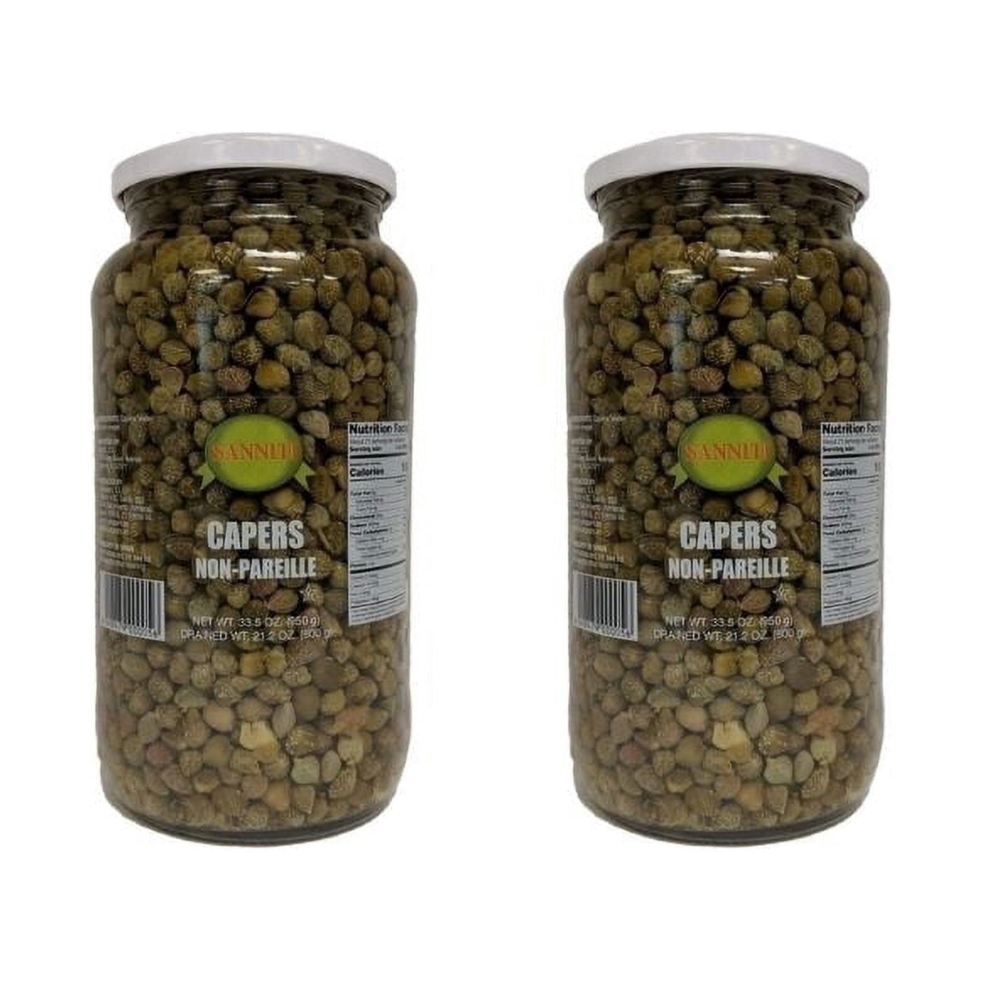 Sanniti Spanish Non Pareil Capers in Vinegar and Salt Brine - 33.5 oz ...
