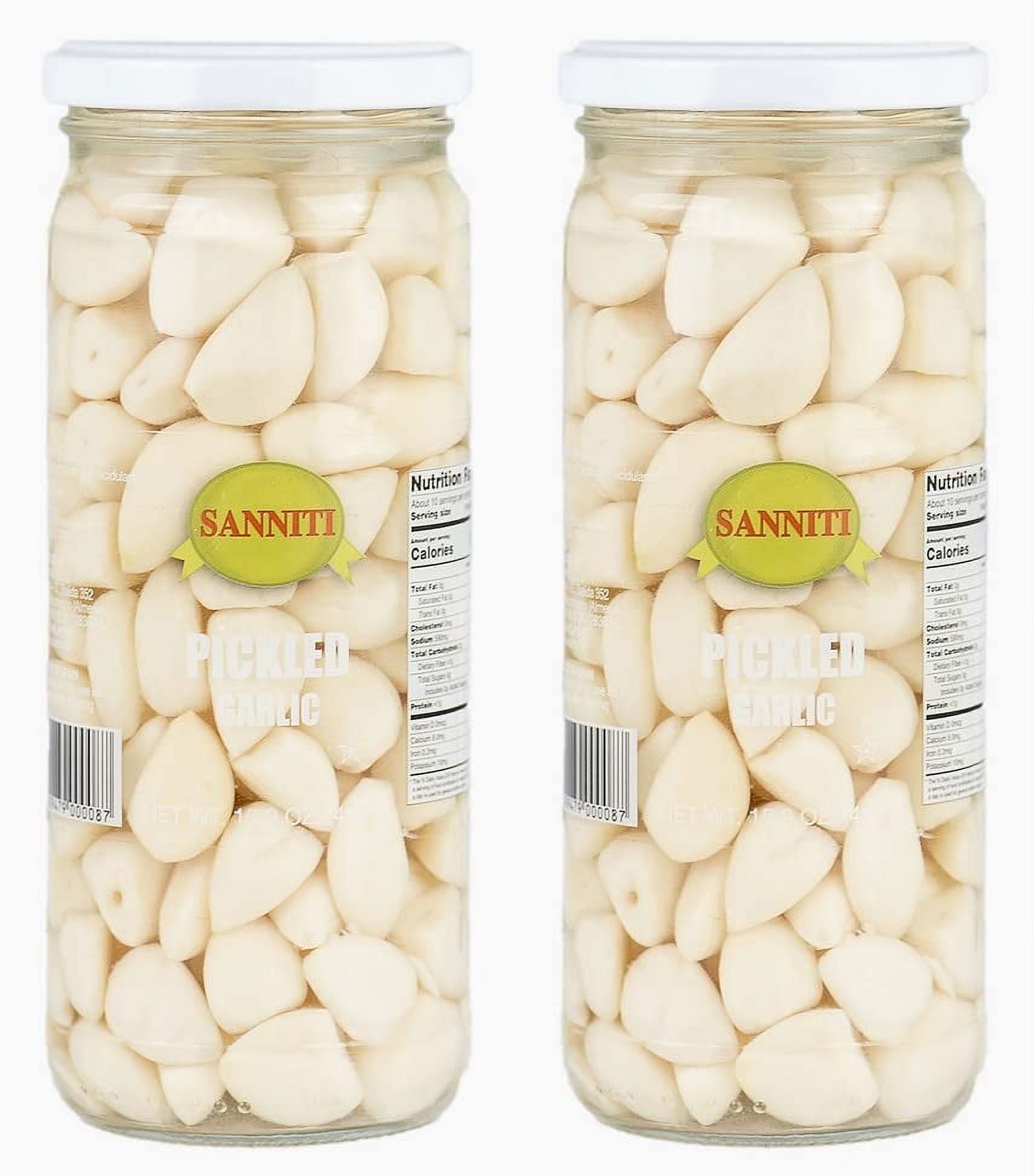 Sanniti Spanish Pickled Garlic, 15.9 oz Glass Jar, Pack of 2, Whole ...