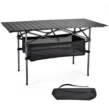 Heavy-Duty Roll-Top Table for Camping (Large) - Portable Aluminum-Top ...