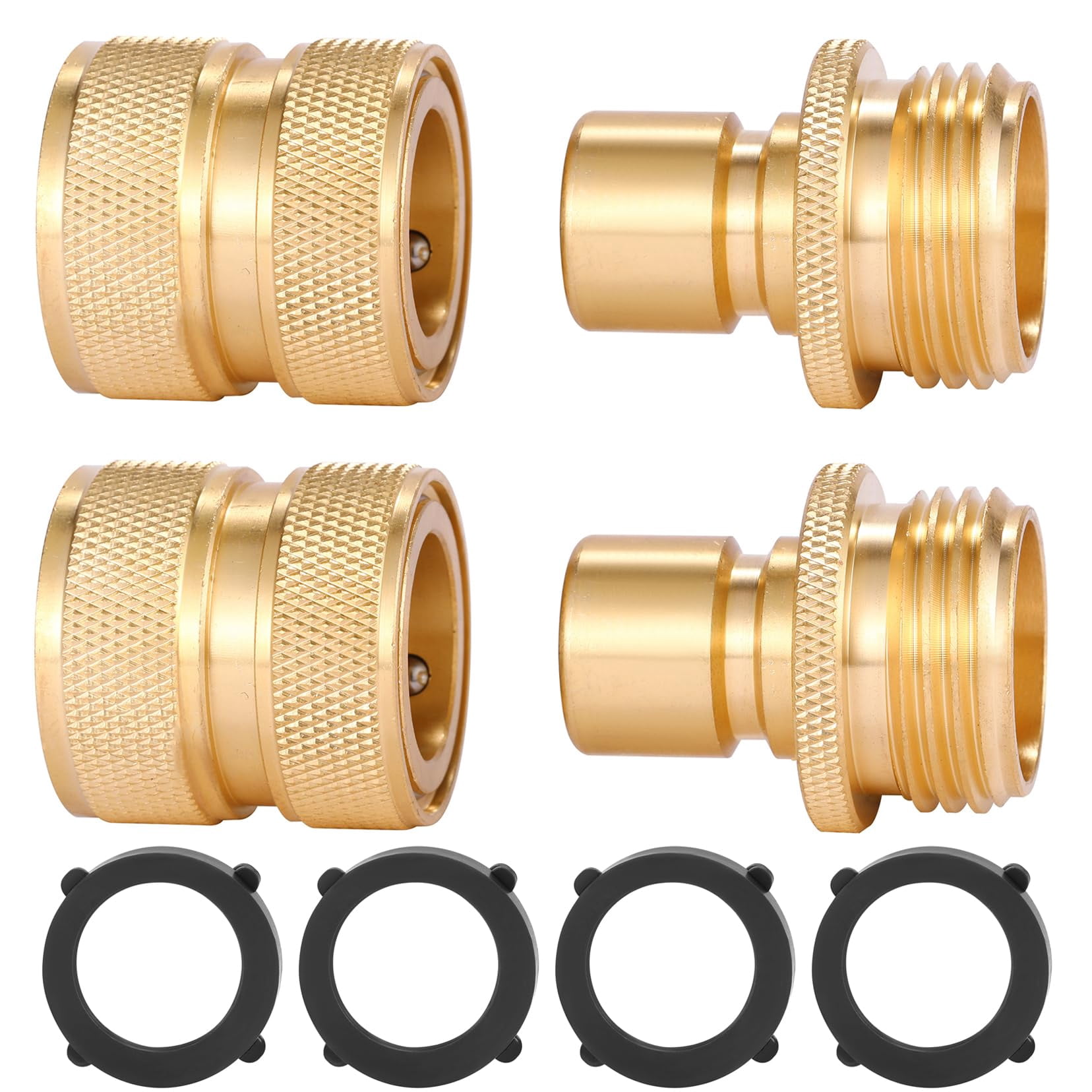 Sanpaint 3/4 Inch Brass Garden Hose Fitting Quick Connector Male and ...
