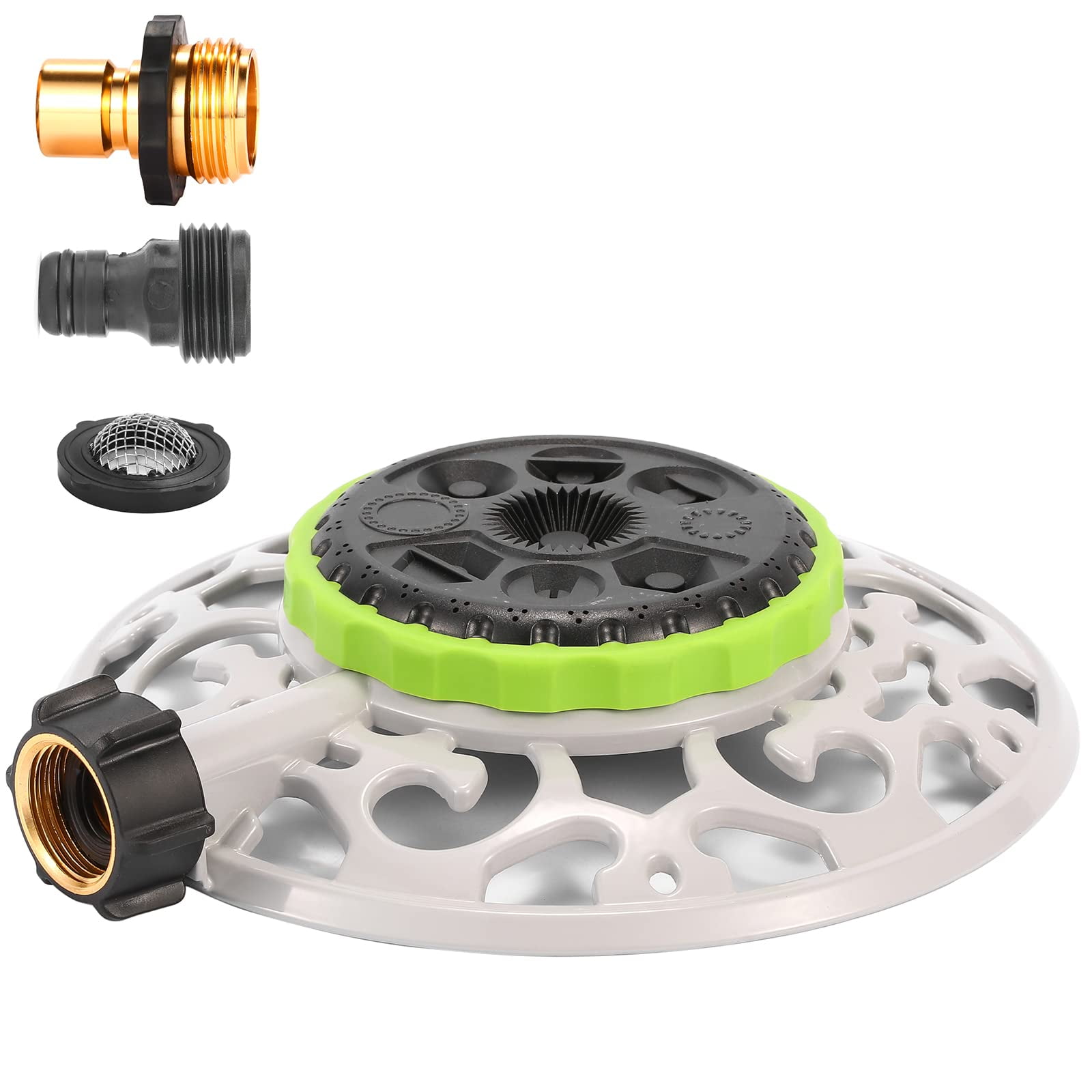 Sanpaint Turret Pattern Sprinkler, 8-Pattern Stationary Water Sprinkler ...