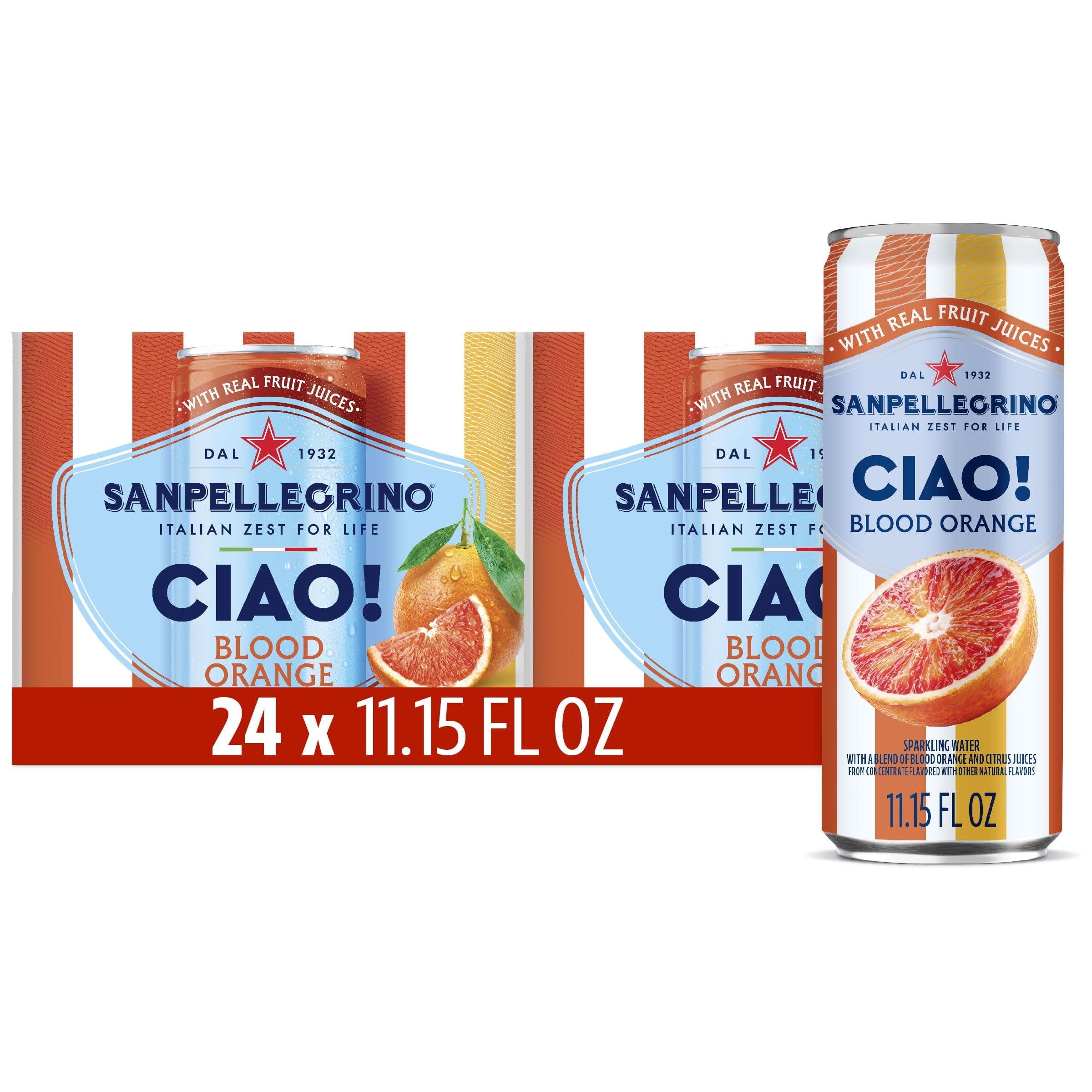 Sanpellegrino CIAO Blood AJH3 Orange Sparkling Water, Low-Calorie Italian Sparkling Water with ...