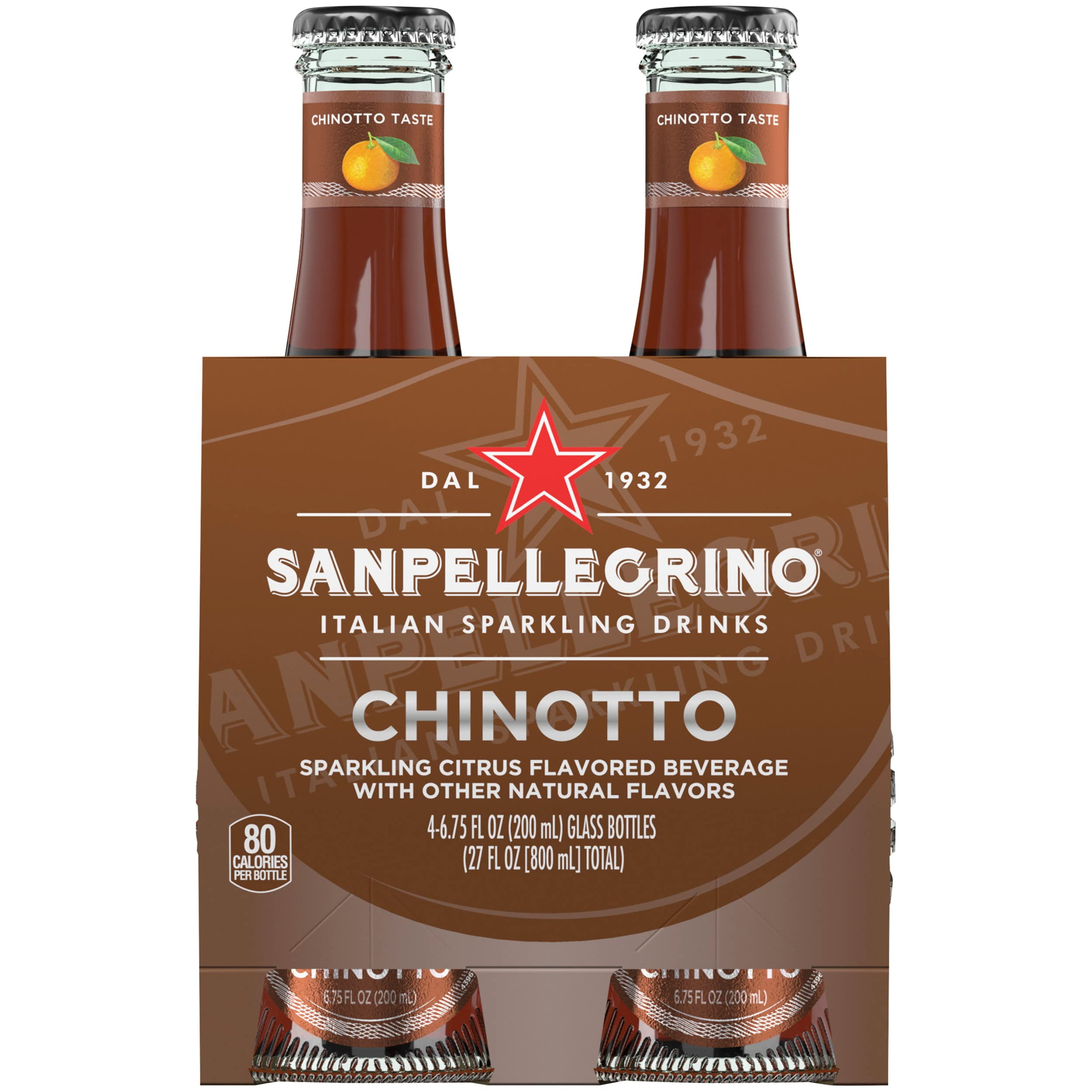 Sanpellegrino Italian Sparkling Drink Chinotto, Sparkling Citrus Beverage, 4 Pack Of 6.75 Fl Oz ...