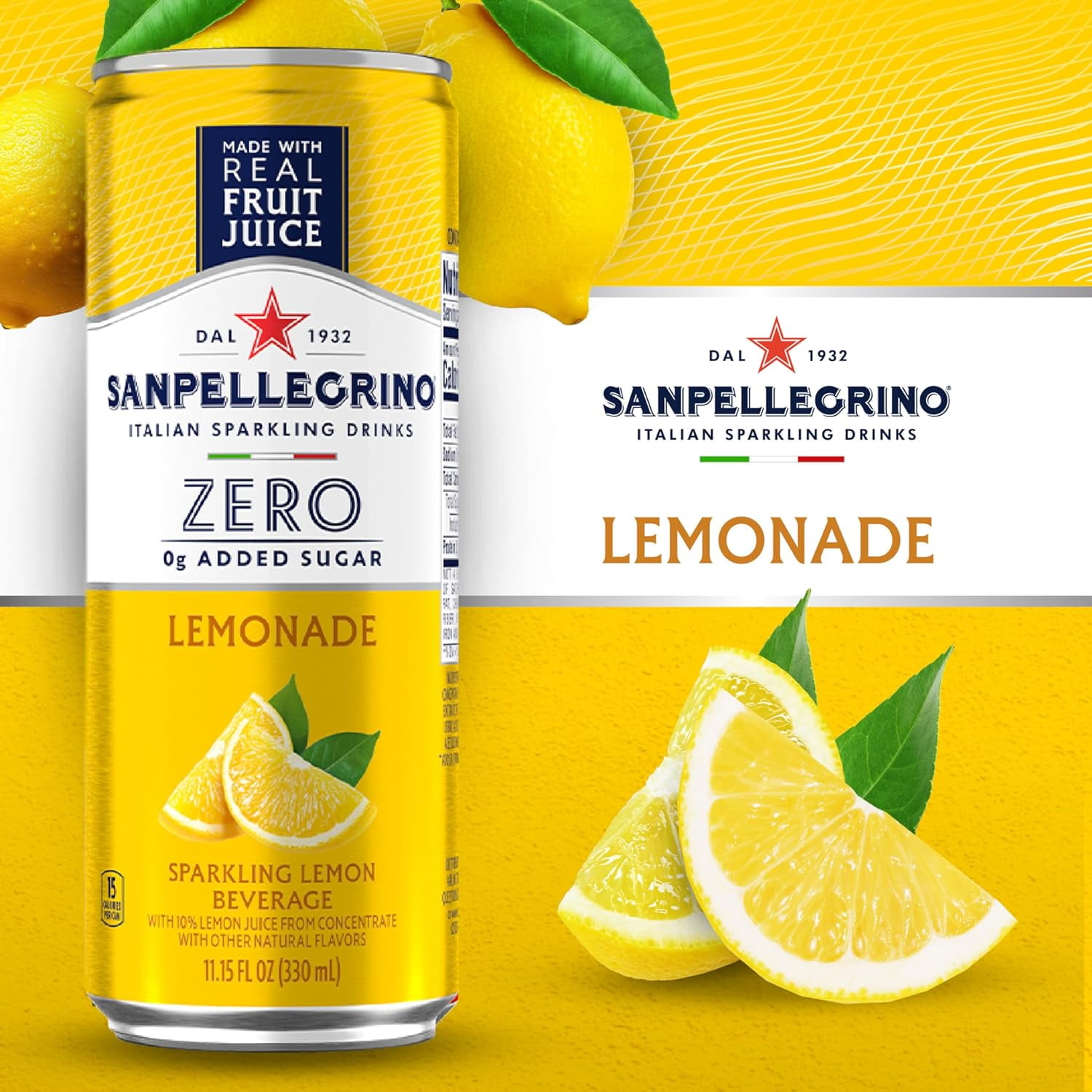 Sanpellegrino Zero Sugar Italian Sparkling Drinks Limonata Lemon 11.15 ...