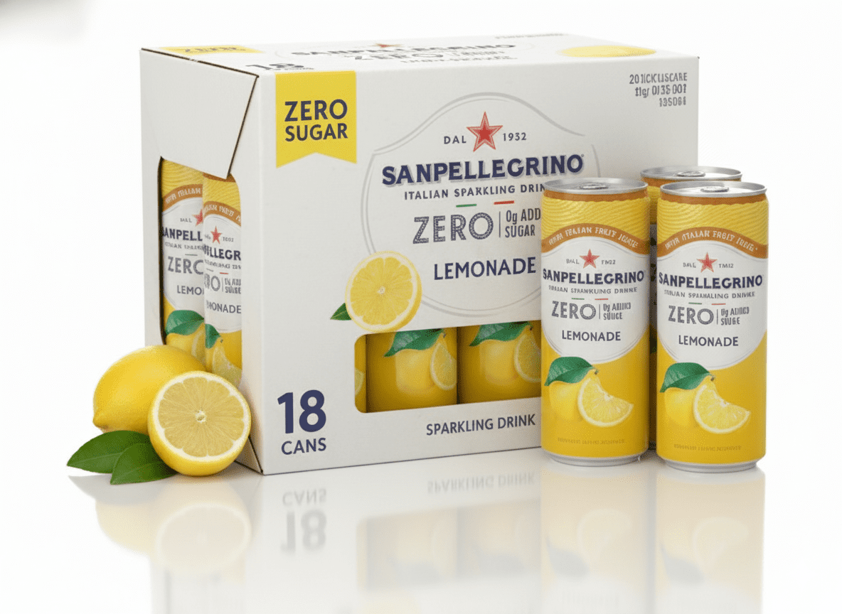 Sanpellegrino Zero Sugar Lemonade Italian Sparkling Drink, Low Calorie ...