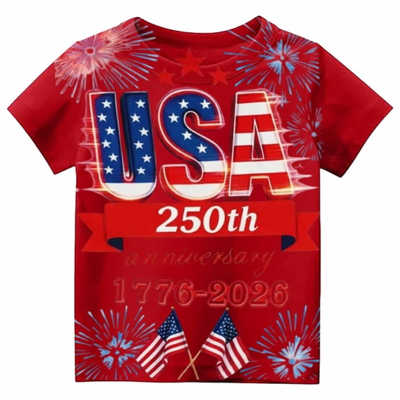 Sanphen Big Boy Tops 4Th Of July Summer Crew Neck Short Sleeve Tshirts ...