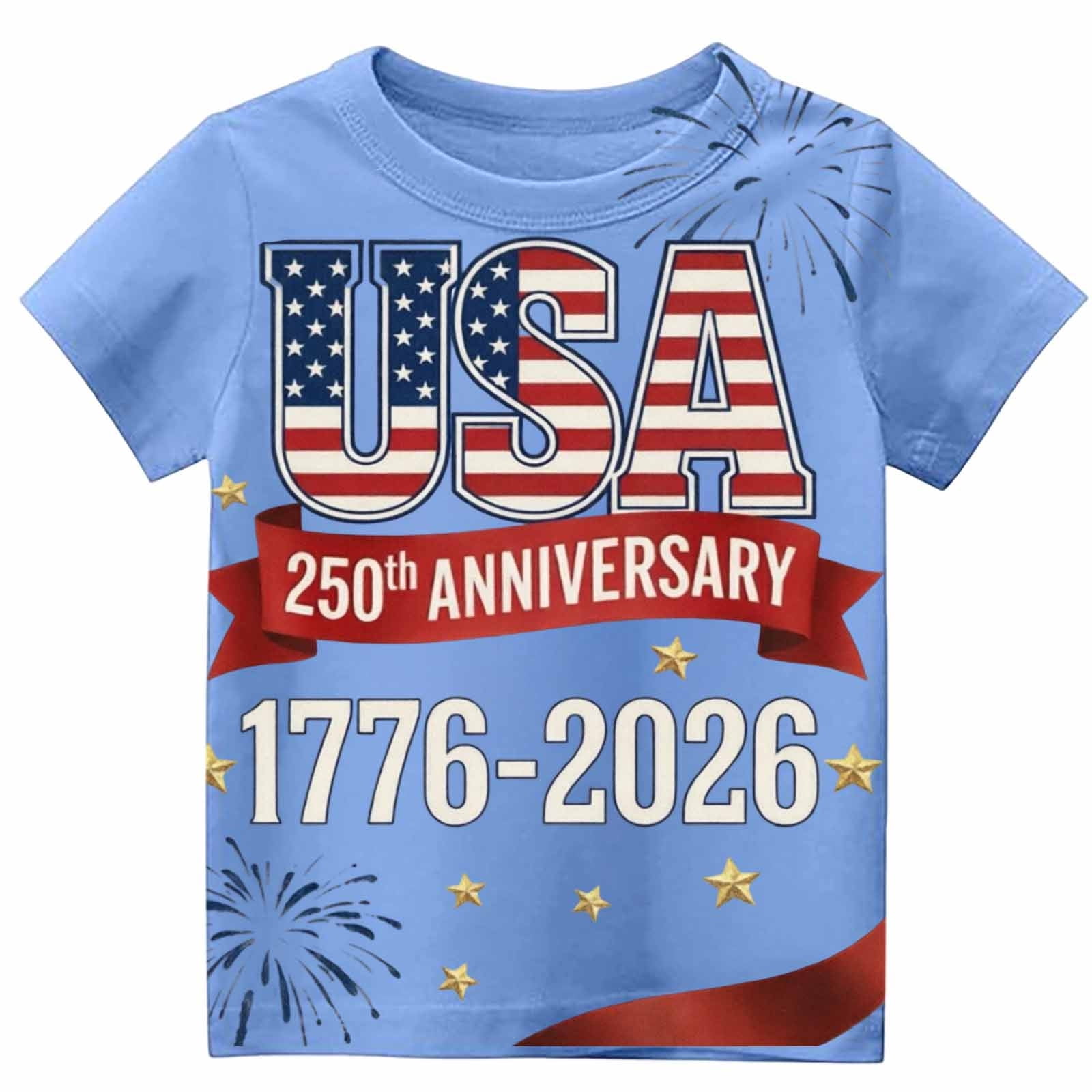 Sanphen Big Boy Tops 4Th Of July Summer Crew Neck Short Sleeve Tshirts ...