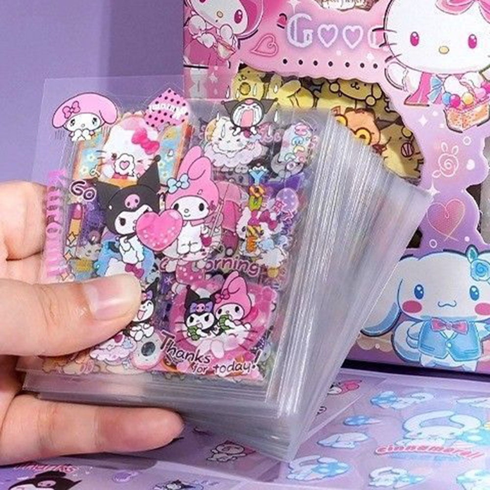 Sanrio 100 non-repetitive cinnamon dog stickers Kuromi Melody hand ...