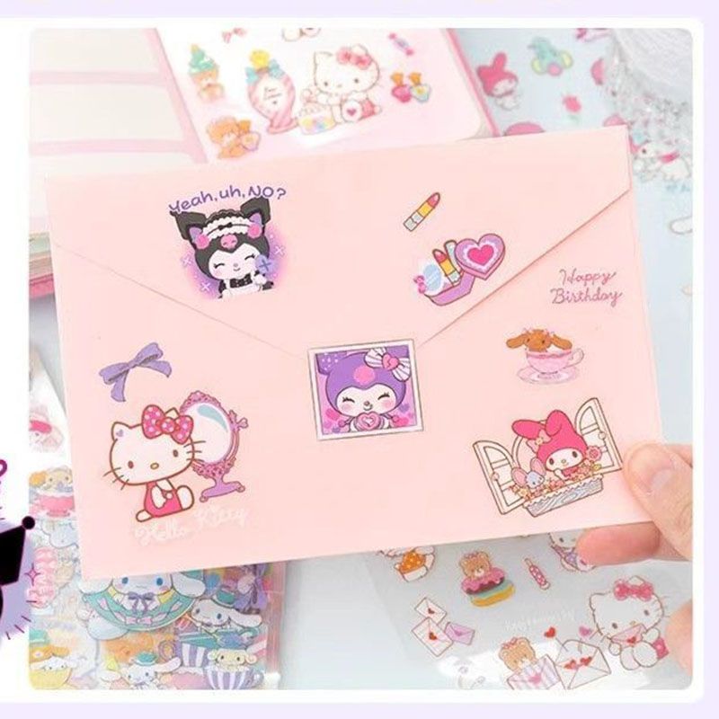 Sanrio 100 non-repetitive cinnamon dog stickers Kuromi Melody hand ...