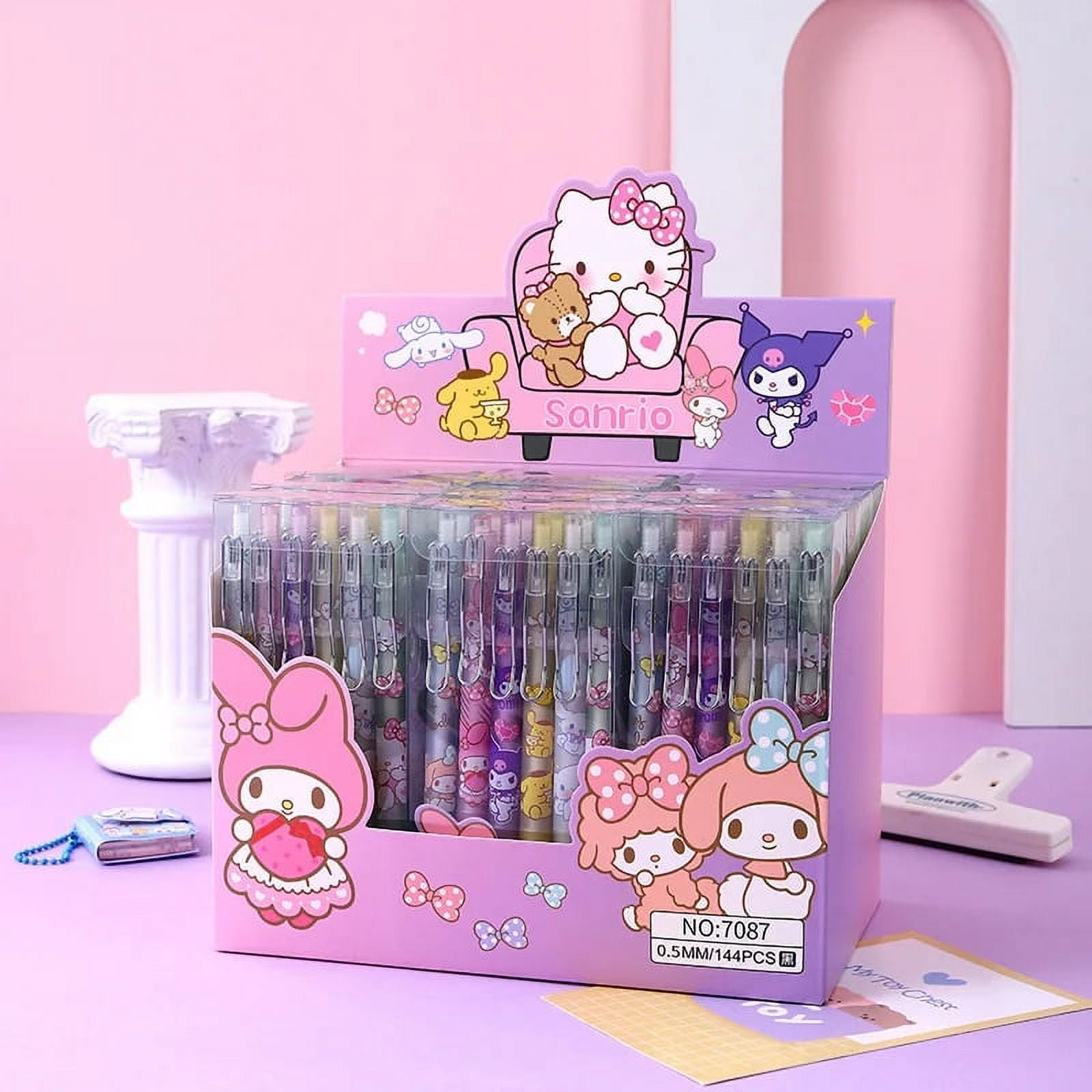 Sanrio 12pcs Cartoon Gel Pen Kawaii Hello Kitty Kuromi Cinnamoroll ...