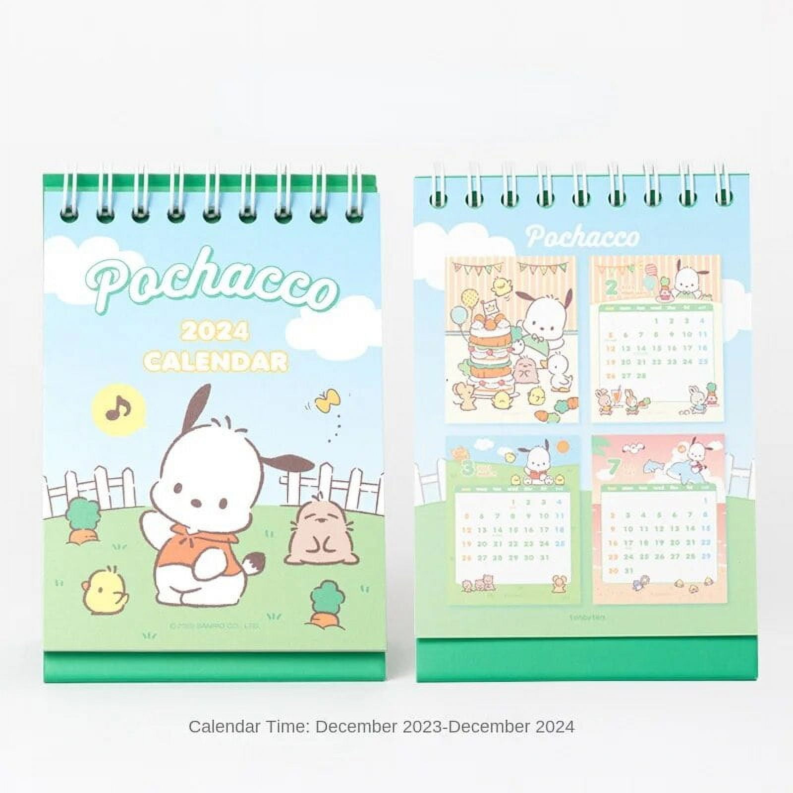 Sanrio 2024 Desk Calendar Hello Kitty Kuromi Coil Desktop Calendar ...