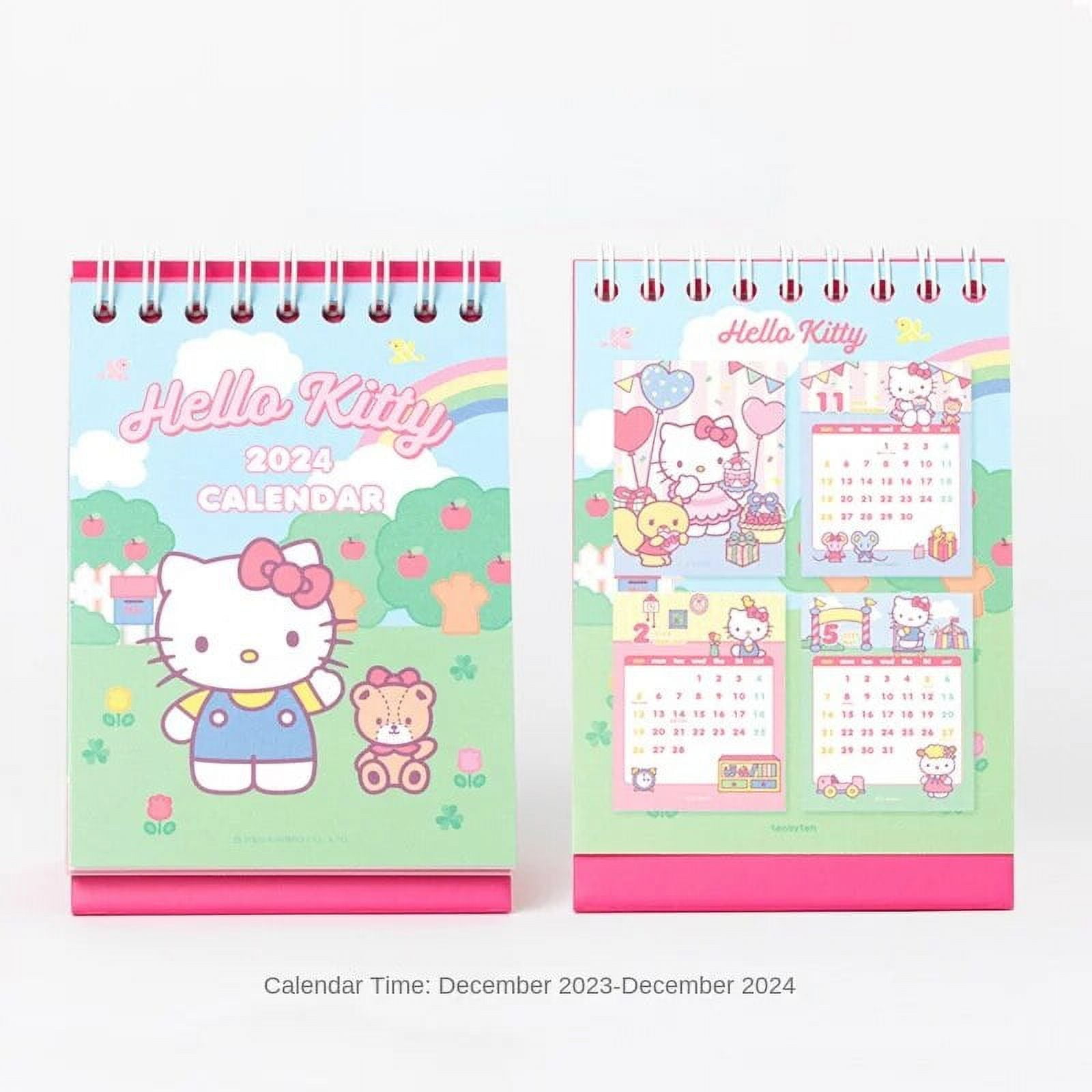 Sanrio 2024 Desk Calendar Hello Kitty Kuromi Coil Desktop Calendar ...