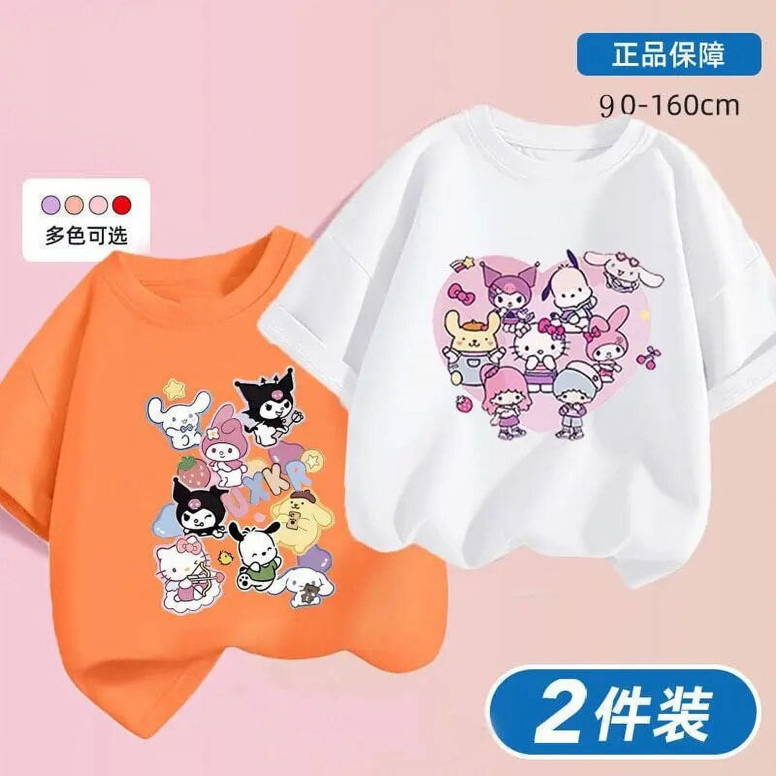 Sanrio 2024 New Girl Boy T-Shirt Short Sleeve Summer Cute Sweet Cartoon ...