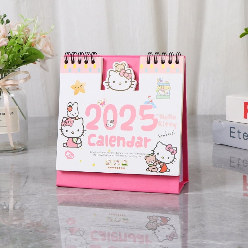 Sanrio 2025 Cartoon Calendar Hello Kitty Kuromi Desk Calendar Ornament ...