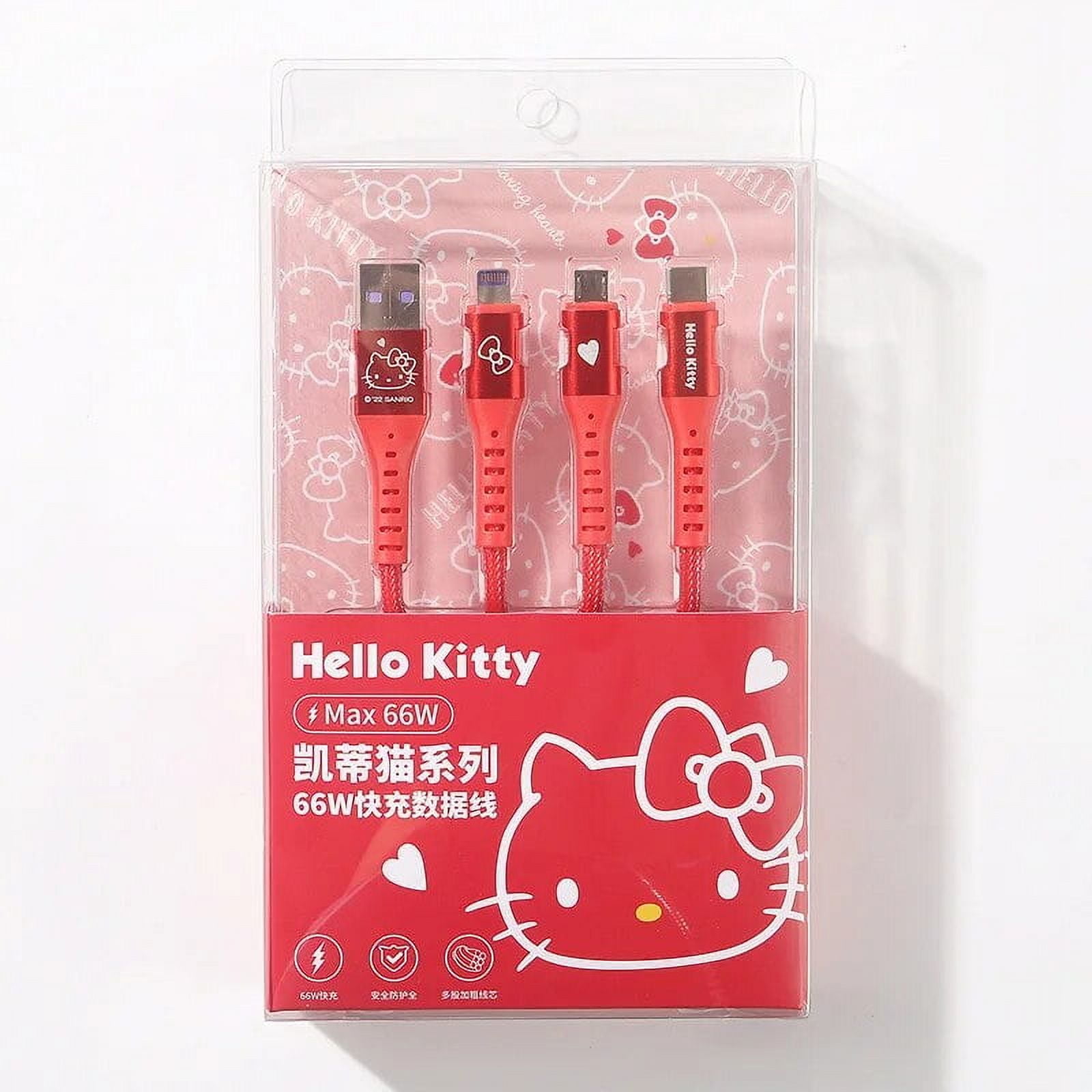 Sanrio 3 In 1 Fast Charging Cable Data Line Kuromi Hello Kitty ...
