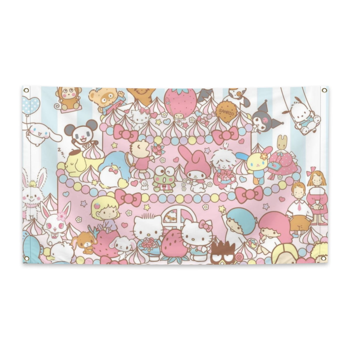 Sanrio 3x5 ft Face Flag - Vivid Color and Fade proof - Canvas Header ...