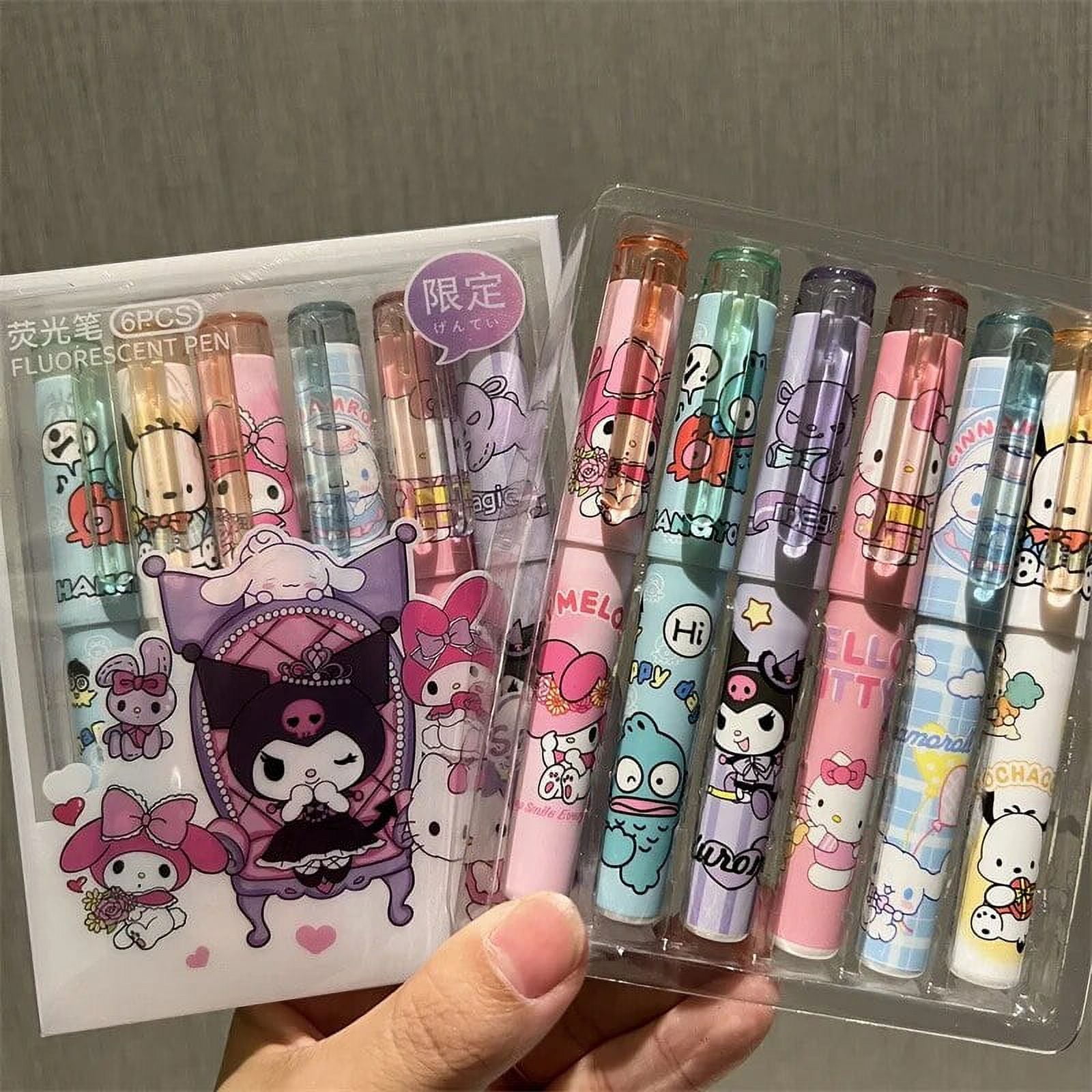 Sanrio 6/12pcs Highlighter New Lolita Series Hello Kitty Kuromi Cute ...