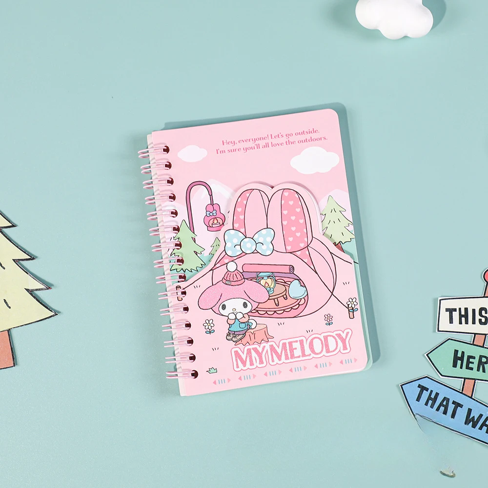 Sanrio A6 Coil Book Kuromi Mymelody Cinnamoroll Hellokitty Learning ...